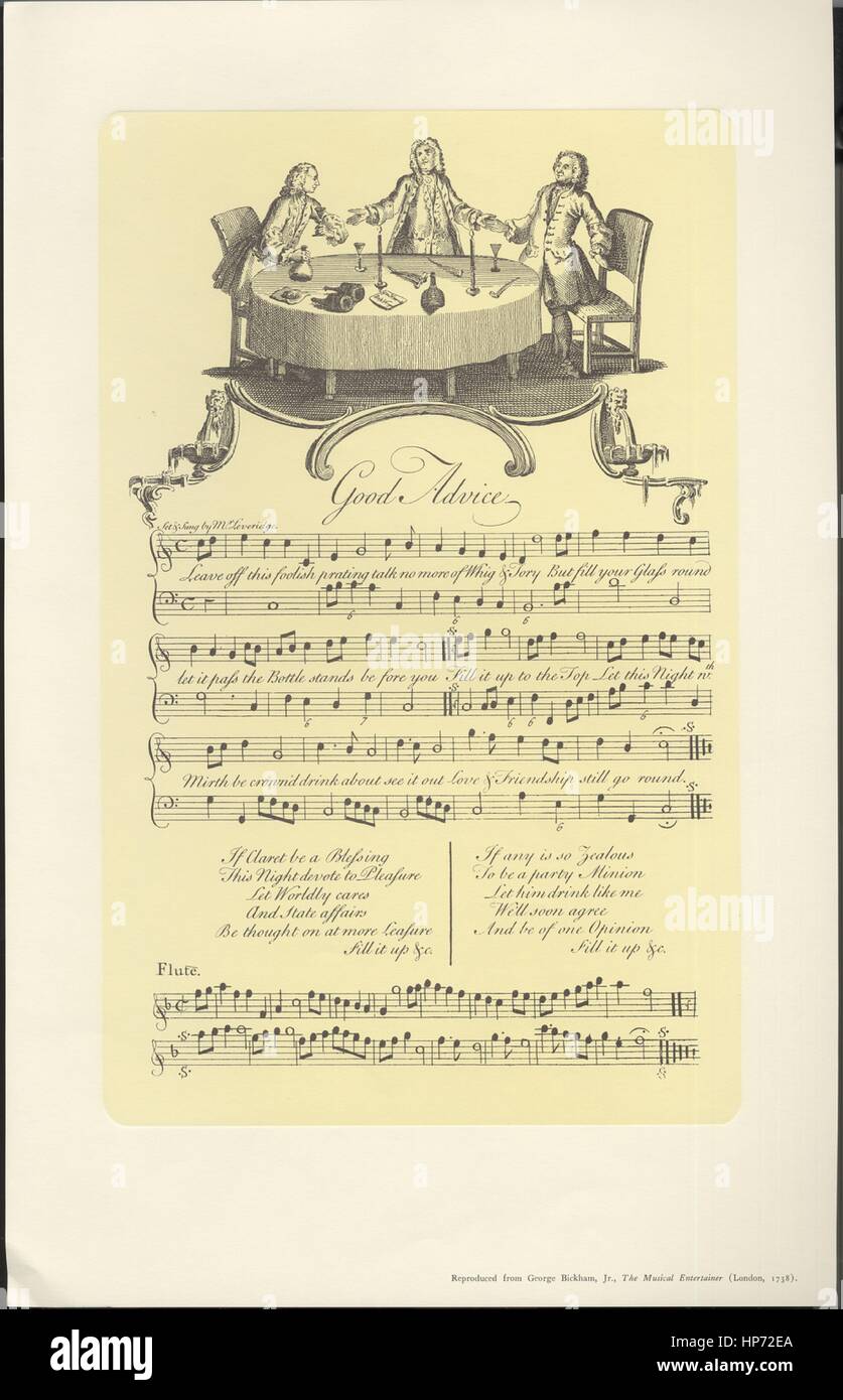 Sheet music cover image of the song 'Good Advice', with original ...