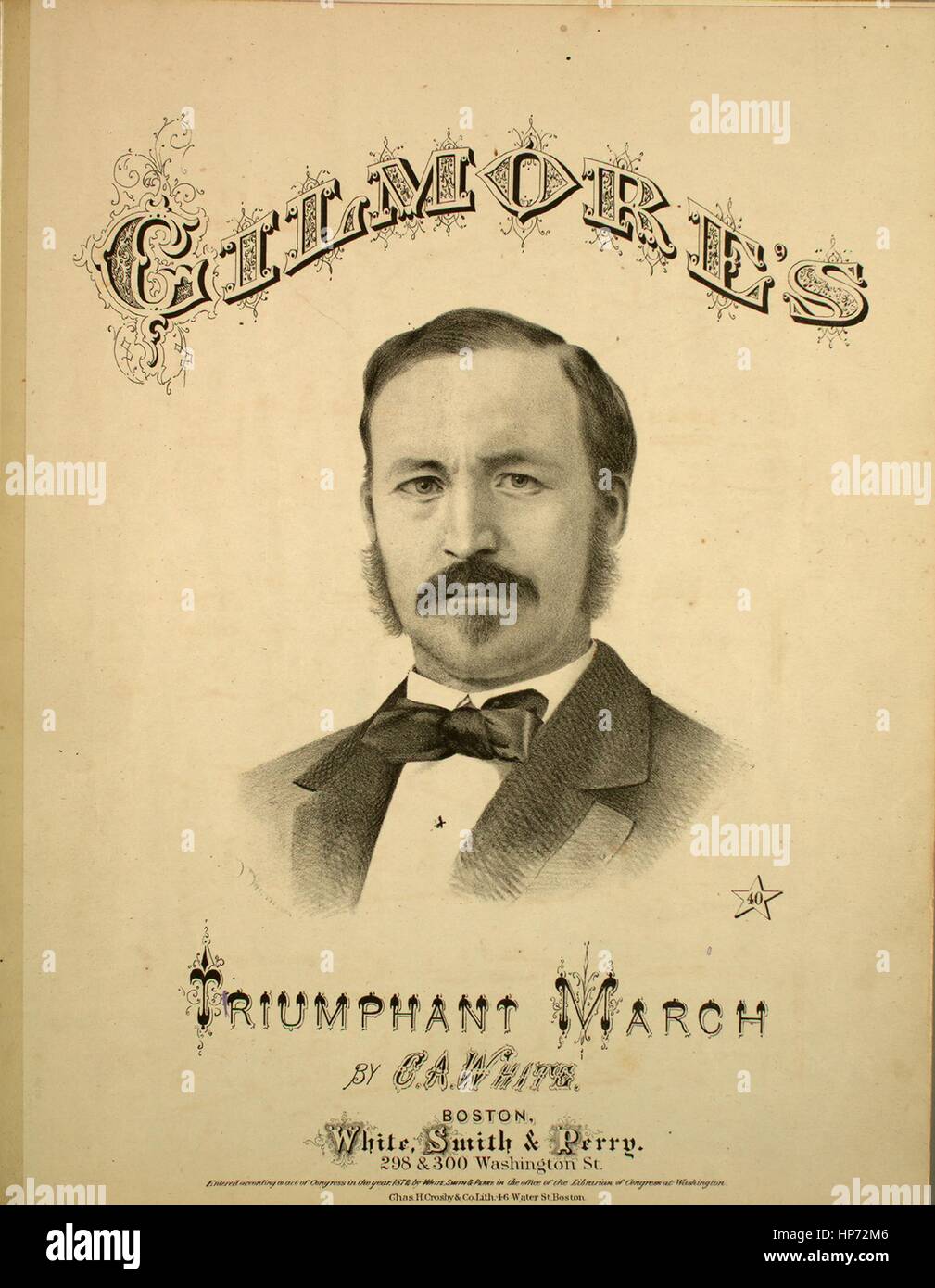Sheet music cover image of the song 'Gilmore's Triumphant March', with ...