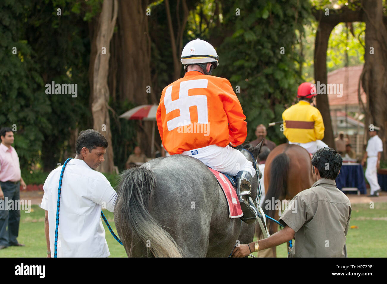 swastika,hindu,religious,symbol,on,silks,worn,by,jockey,at,Calcutta ...