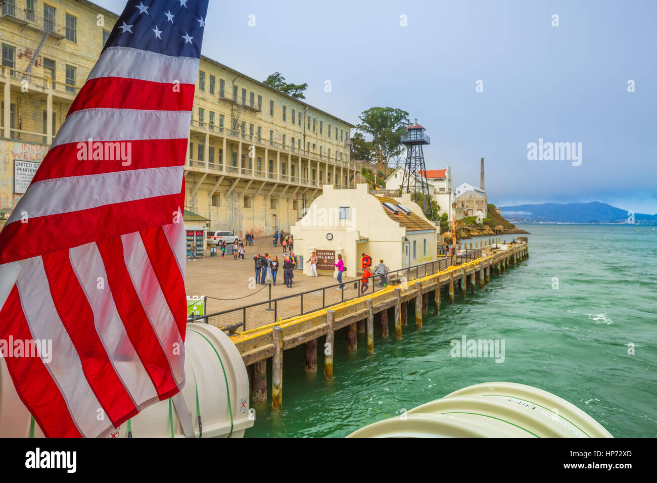 Alcatraz prison tourism guard tower hi-res stock photography and images ...