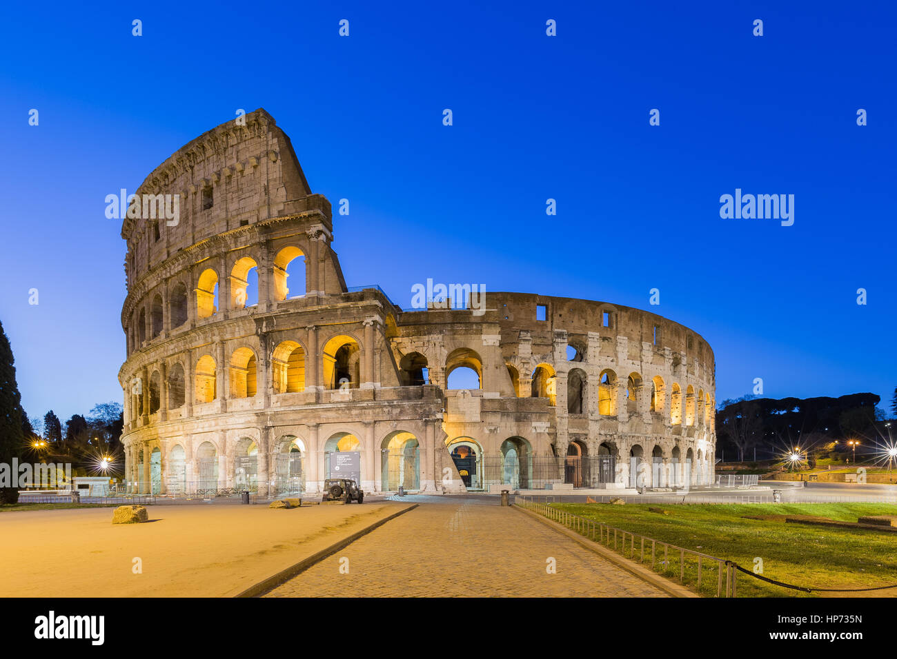 The Colosseum landmark in Rome, Italy in the morning Stock Photo - Alamy