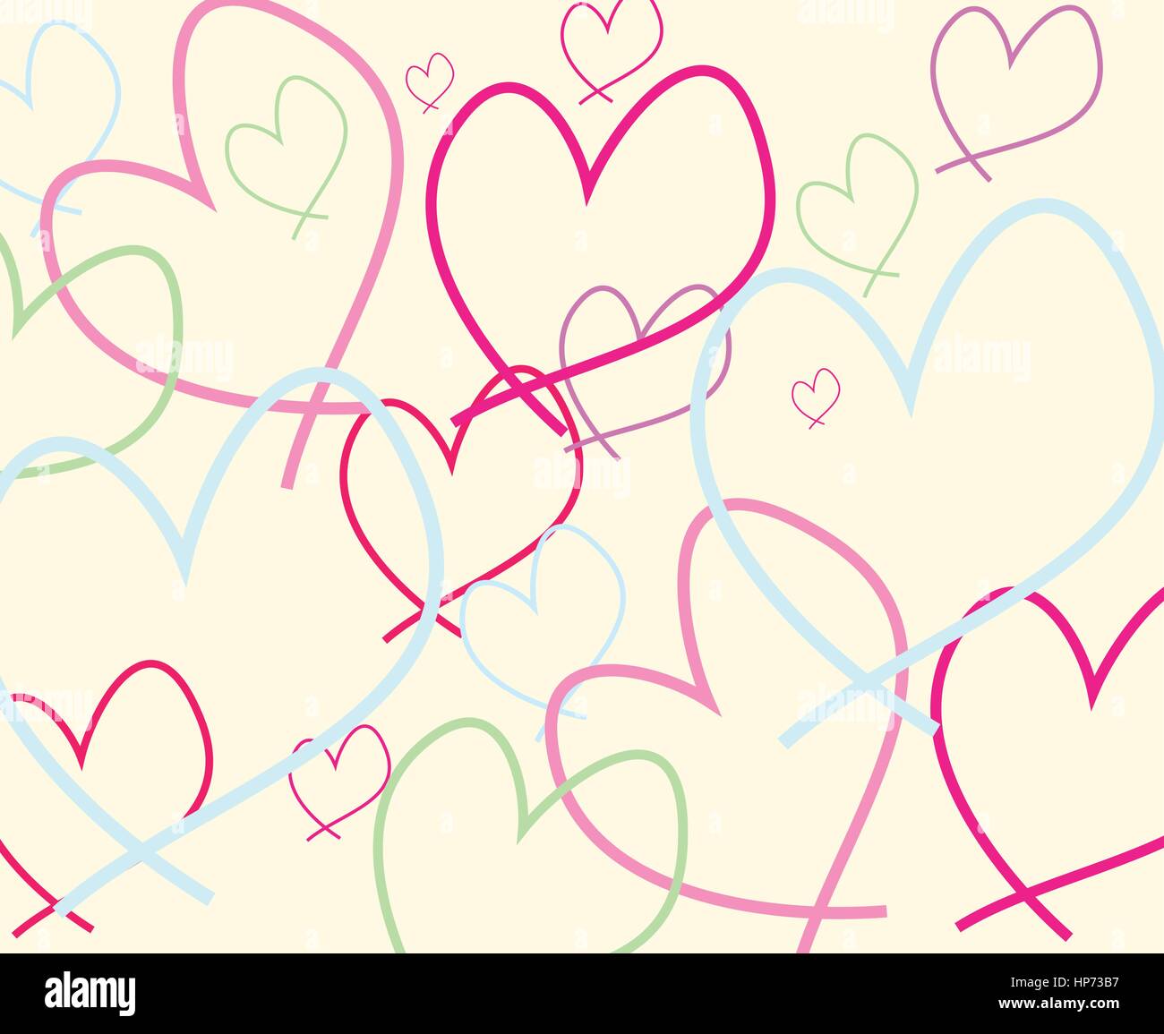 hand drawn hearts on a cream background Stock Vector Image & Art - Alamy