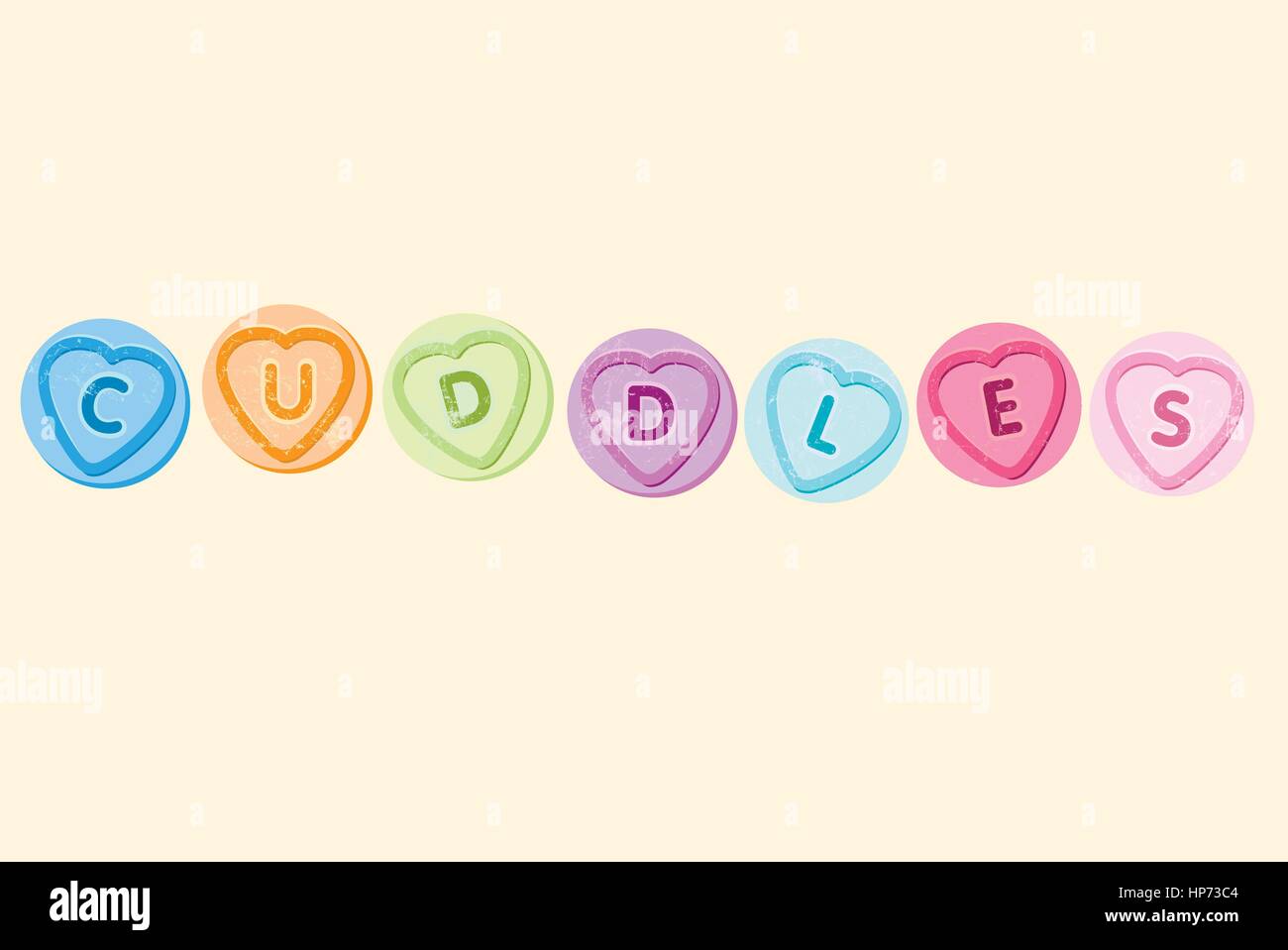 vector illustration using a heart motif on cream background Stock ...