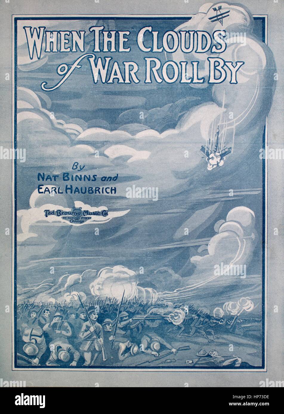 Sheet music cover image of the song 'When the Clouds of War Roll By ...