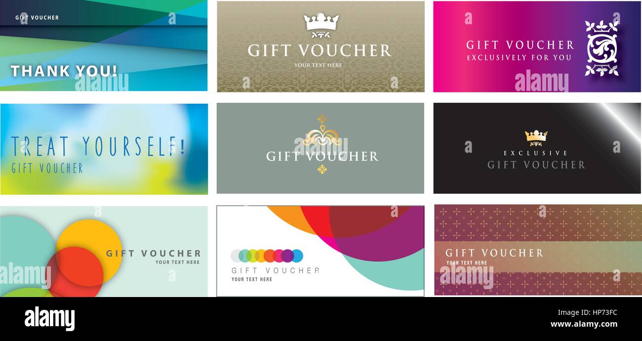 vector image of a COLLECTION OF GRAPHIC DESIGN VOUCHER TEMPALTES Stock ...
