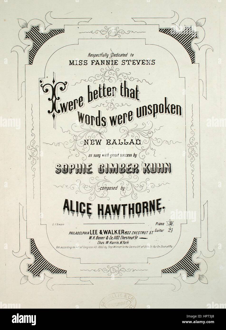 Sheet music cover image of the song ''Twere Better That Words Were ...