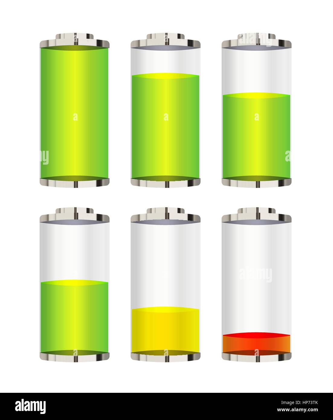 set of a battery level vector on a white background Stock Vector Image ...