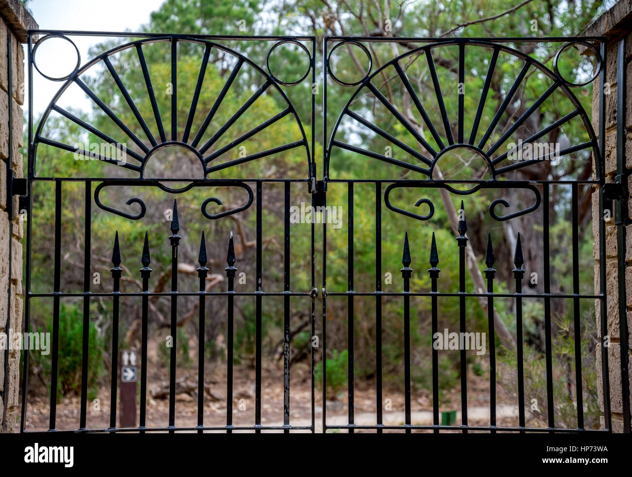 Scenic forged gate entrance in Yanchep National Park, City of Wanneroo ...