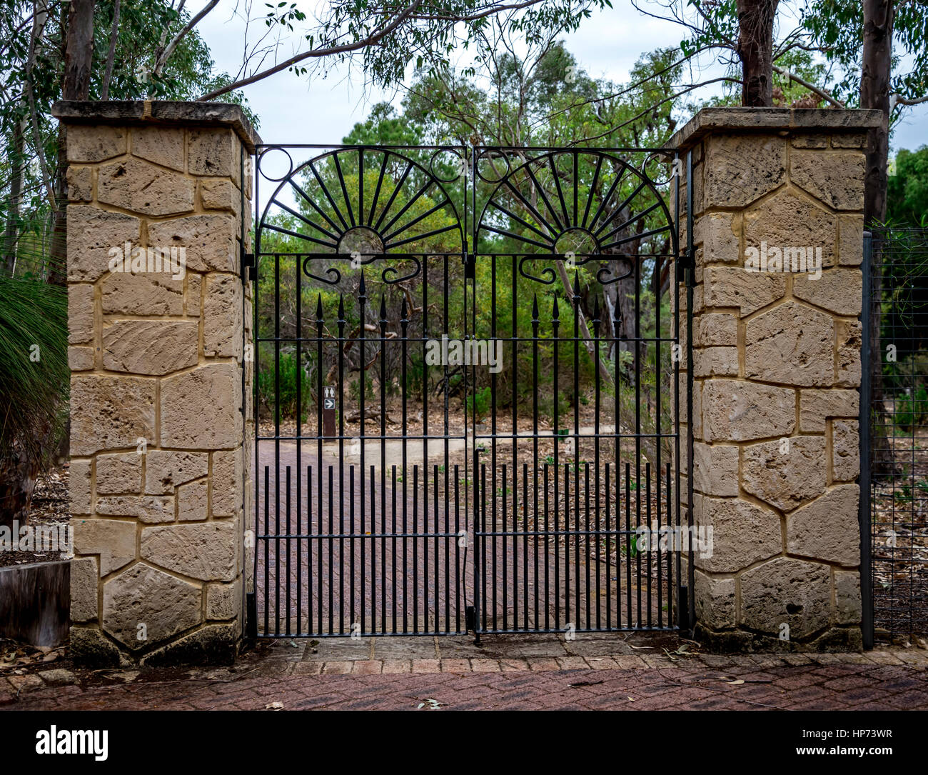 Scenic forged gate entrance in Yanchep National Park, City of Wanneroo ...