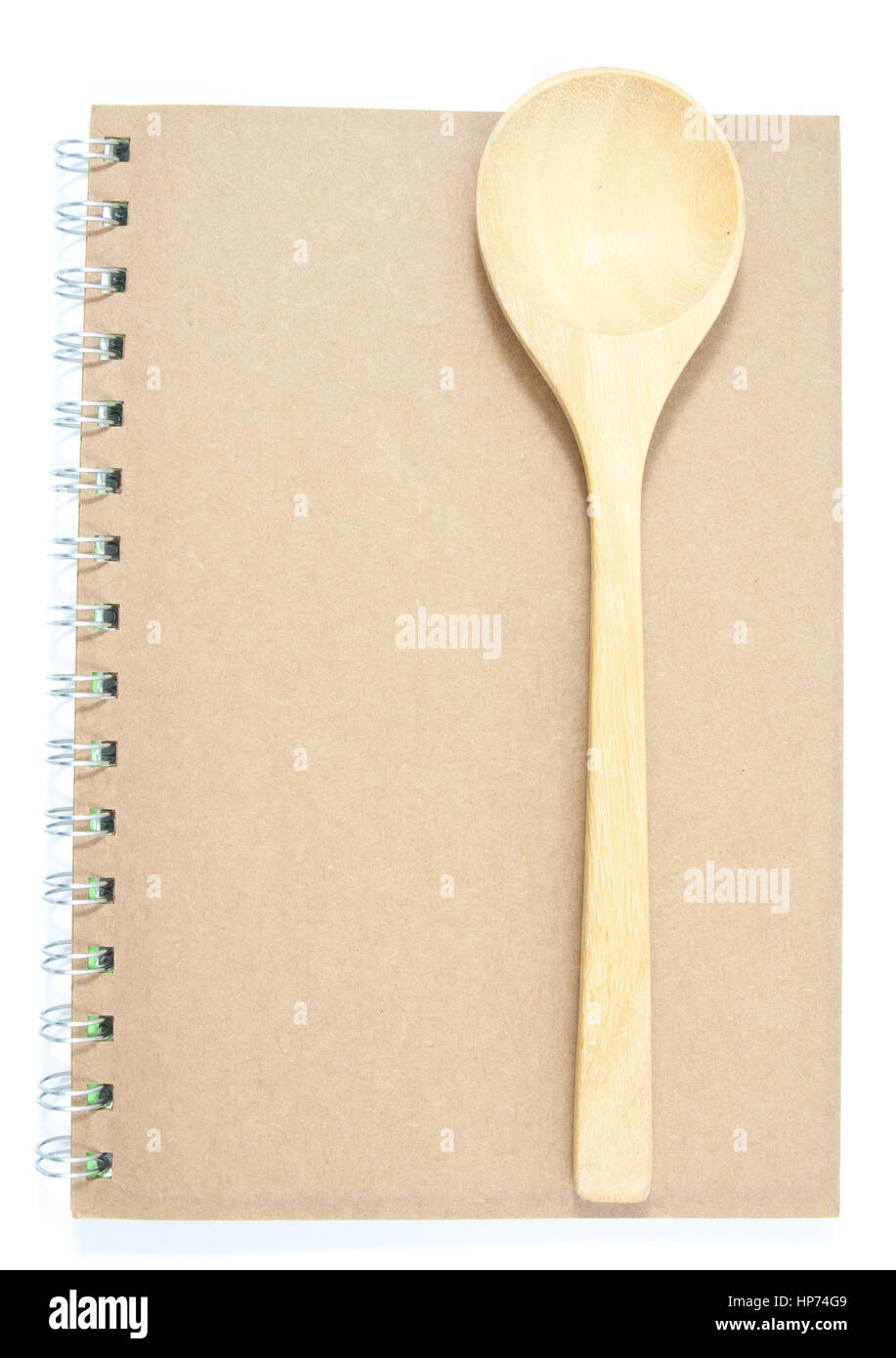 open blank page notebook cooking isolated on white background Stock ...
