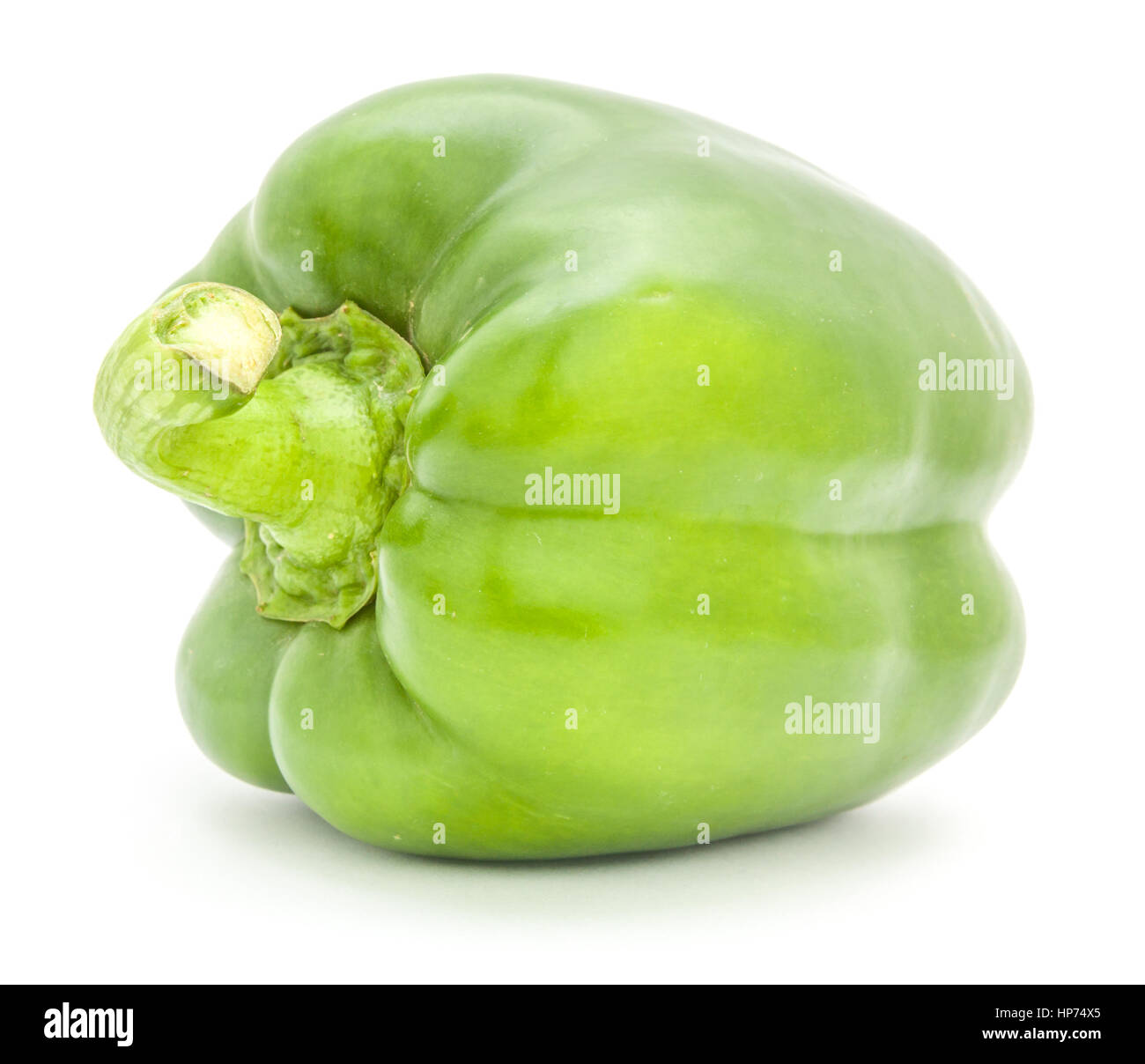 Green sweet pepper over white background Stock Photo - Alamy