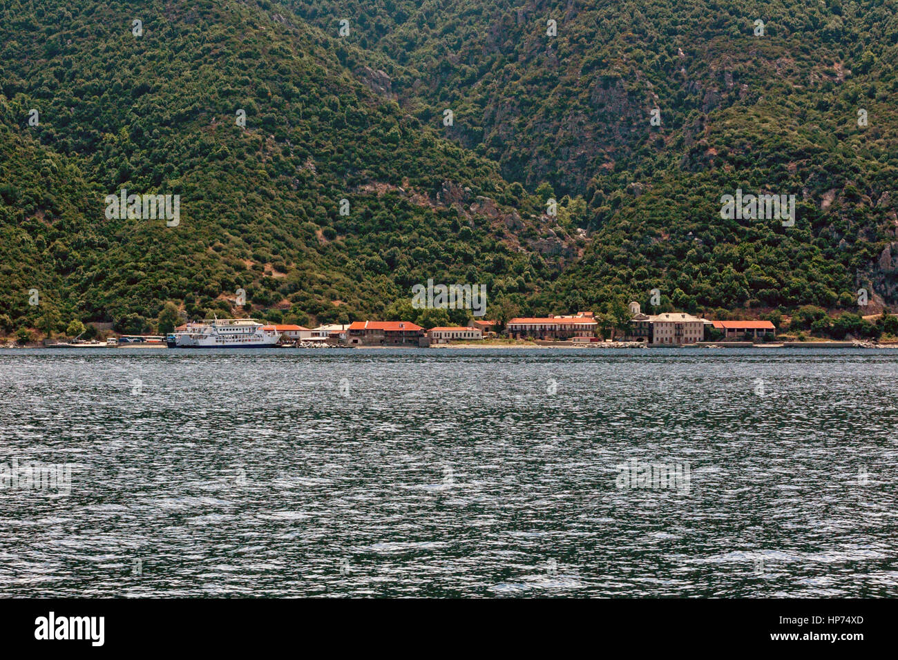 Port Dafni, Mount Athos Stock Photo - Alamy