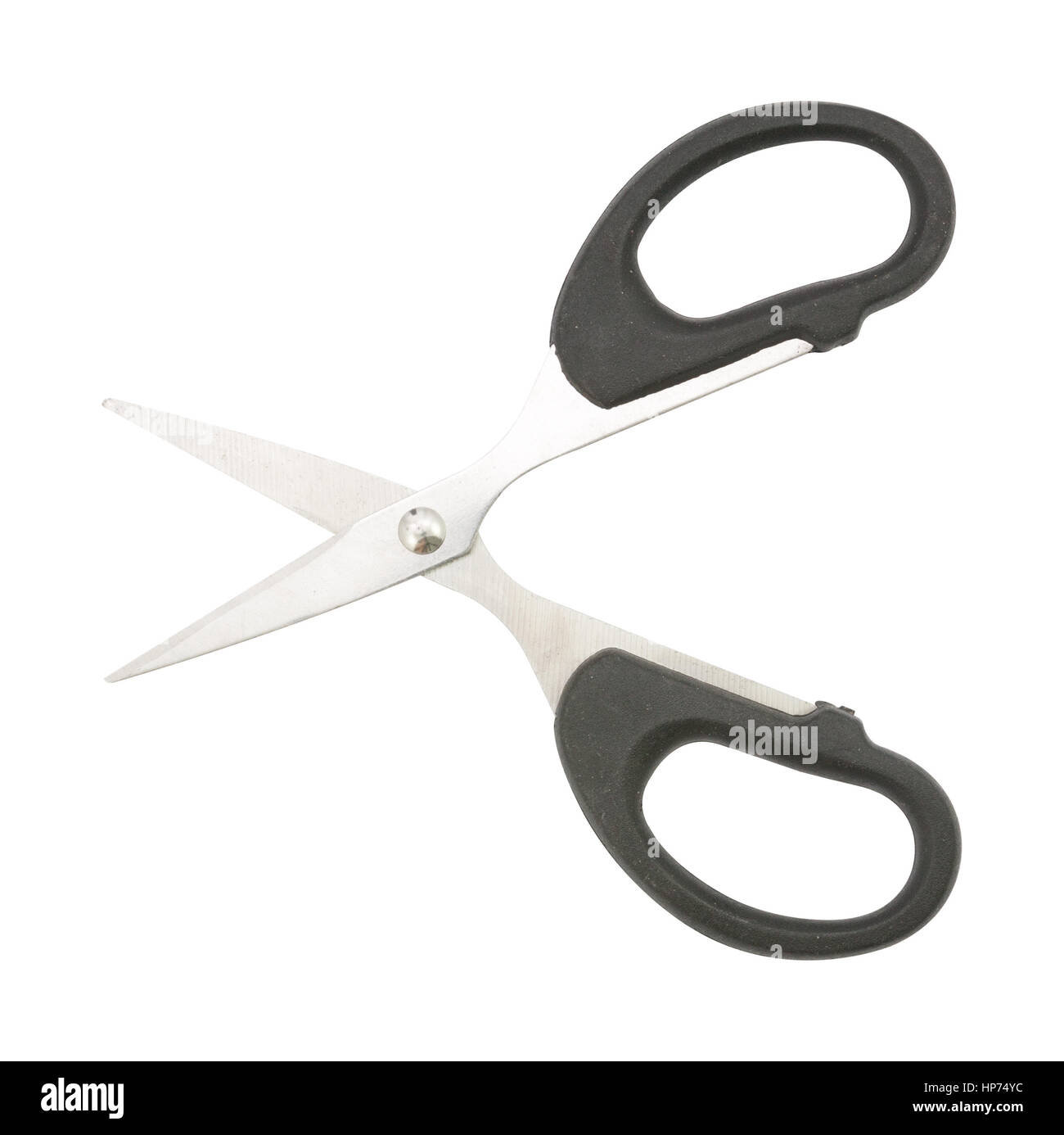 scissors with black handles isolated on white background Stock Photo ...