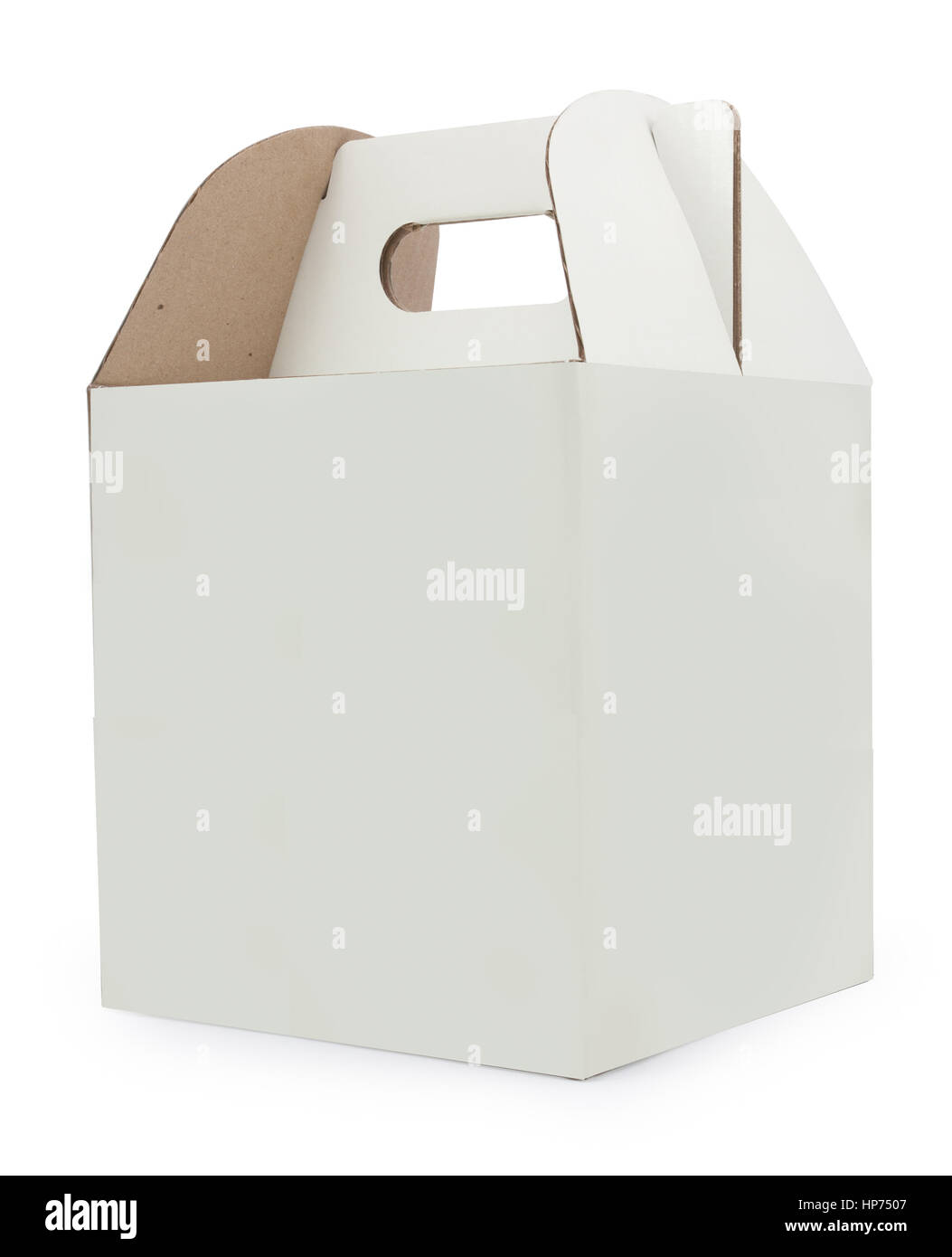white cardboard fast food box packaging on white background isolated ...