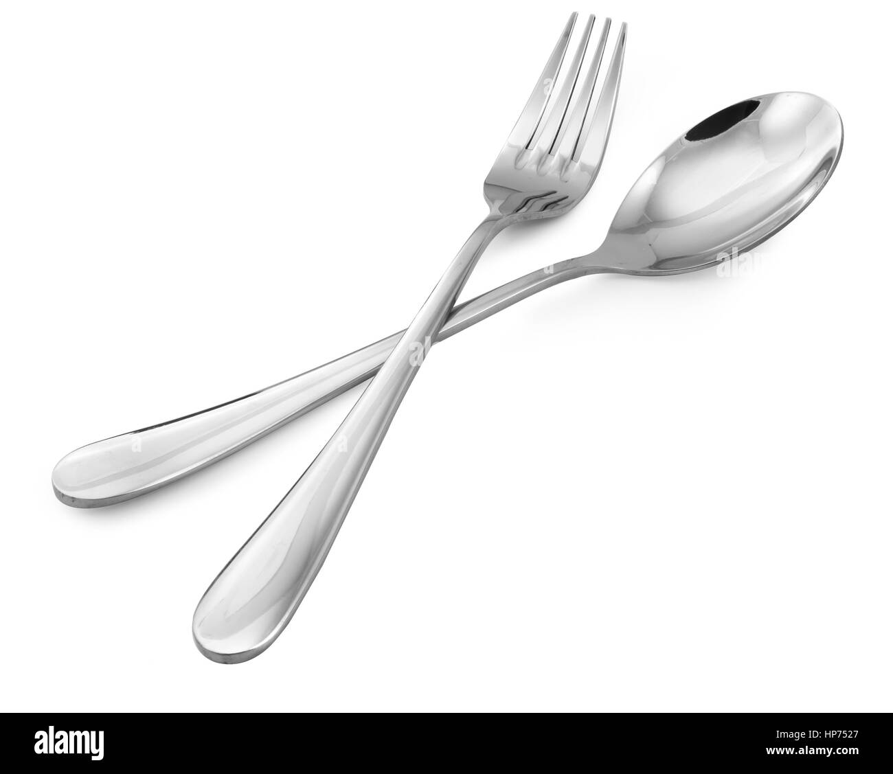 fork and spoon isolated on white, file includes a excellent clipping ...