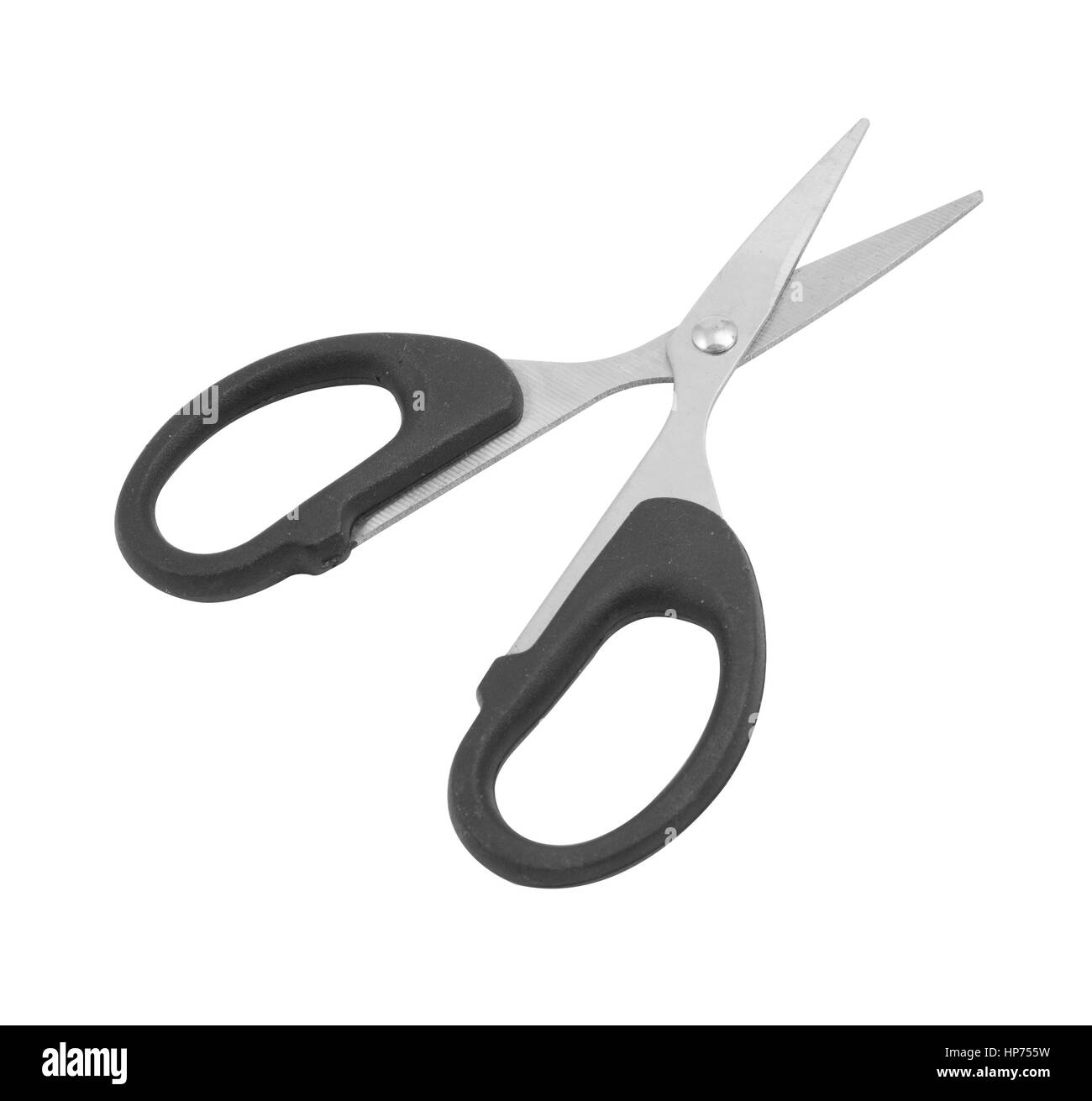 scissors with black handles isolated on white background Stock Photo ...