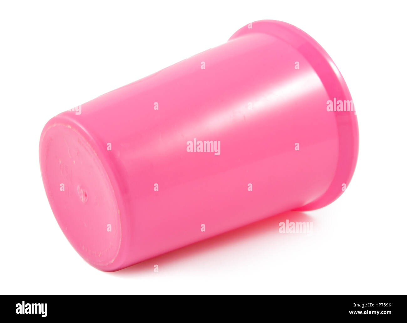 pink plastic glass on a white background Stock Photo - Alamy