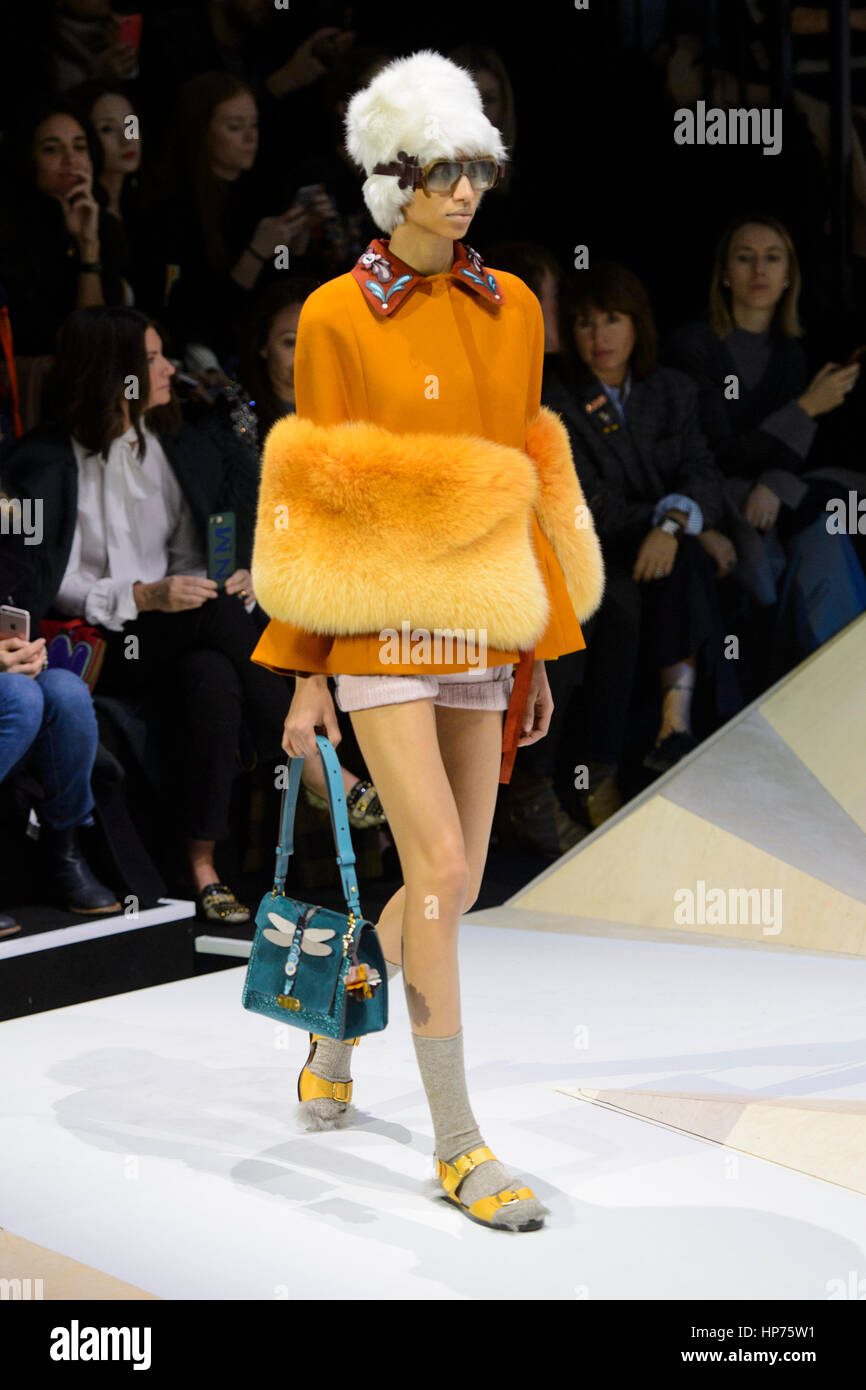 Models on the catwalk at at the Anya Hindmarch Autumn/Winter 2017 ...