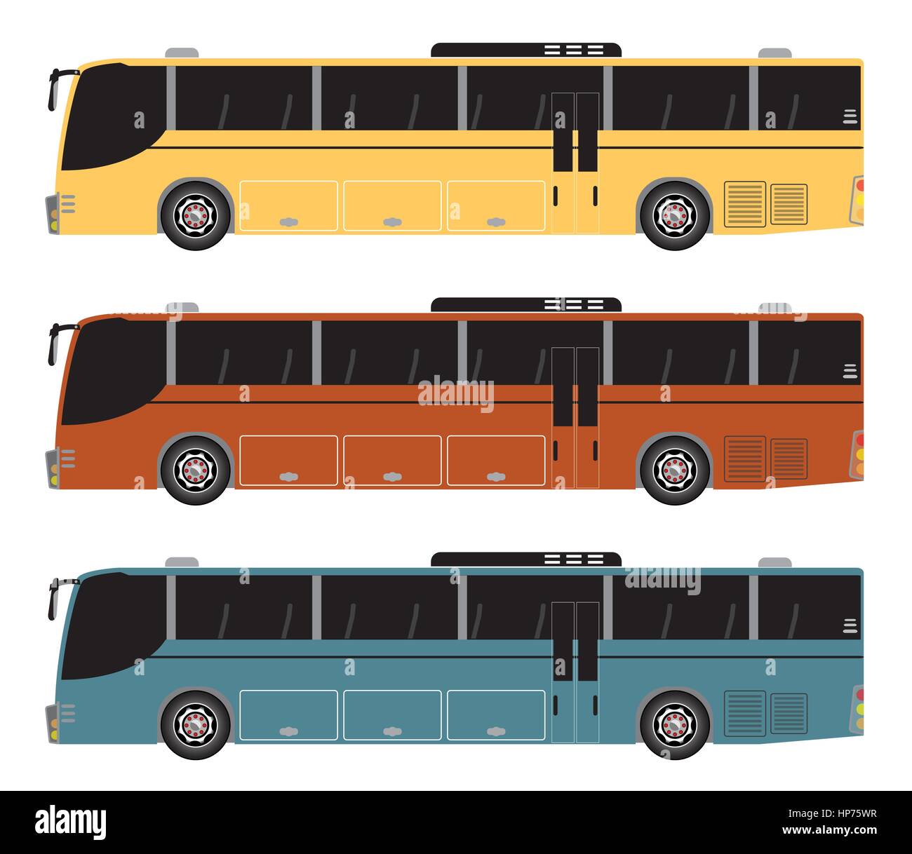 Set of City Bus vector isolated on white background Stock Vector Image ...