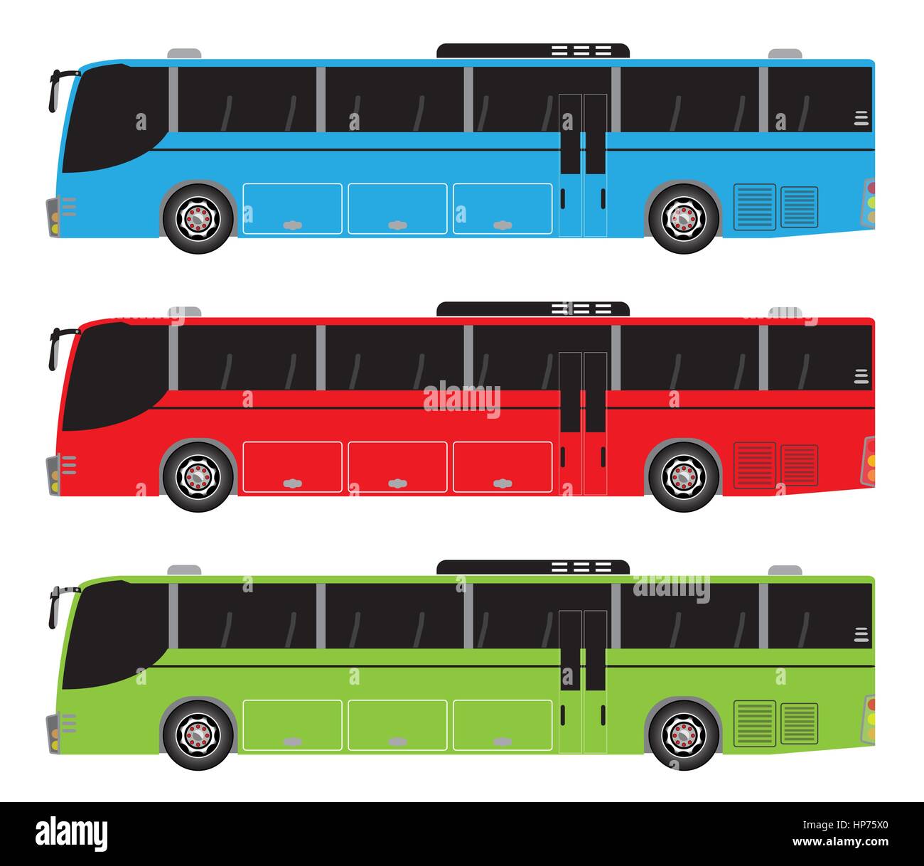 Set of City Bus vector isolated on white background Stock Vector Image ...
