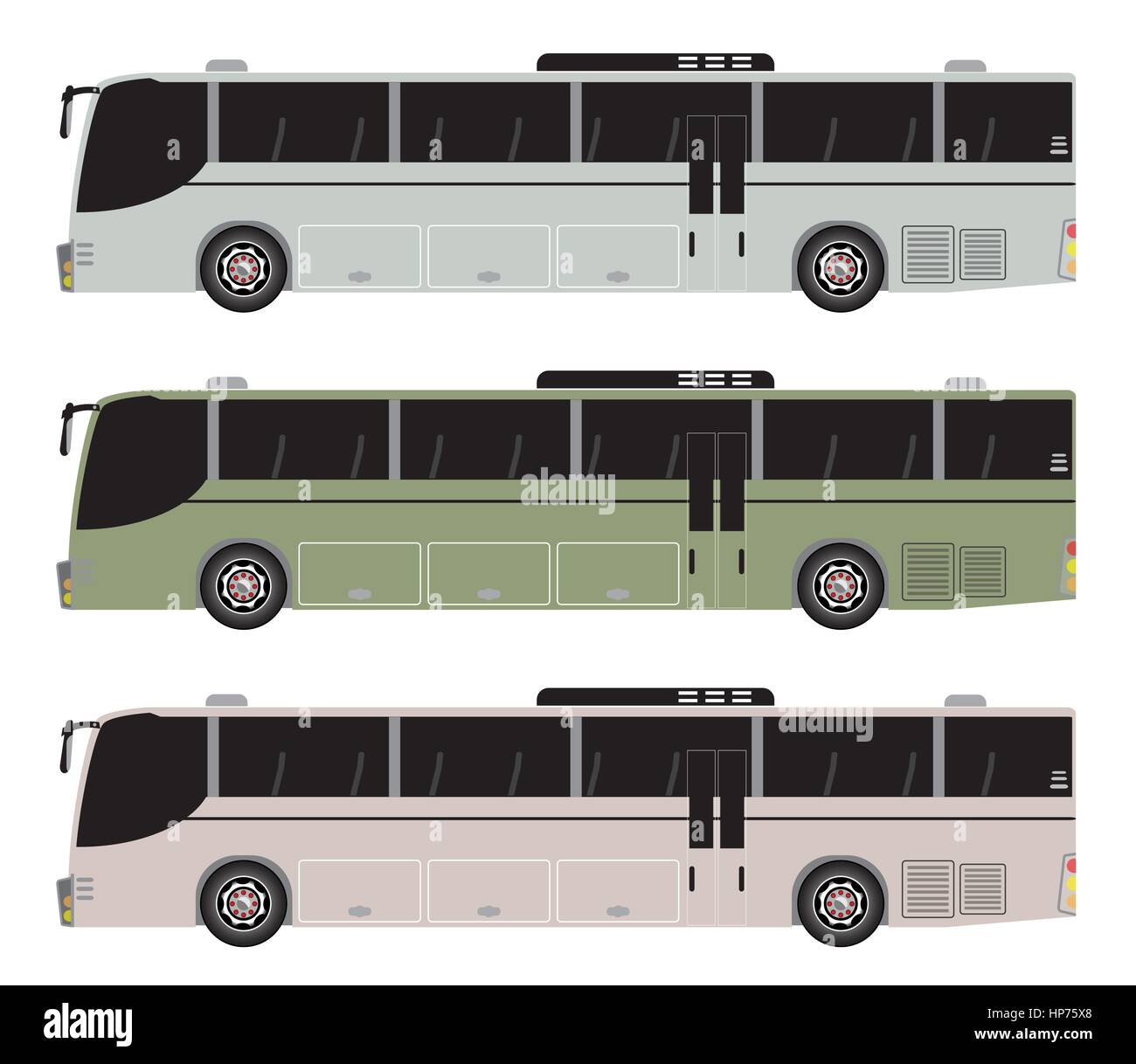 Set of City Bus vector isolated on white background Stock Vector Image ...