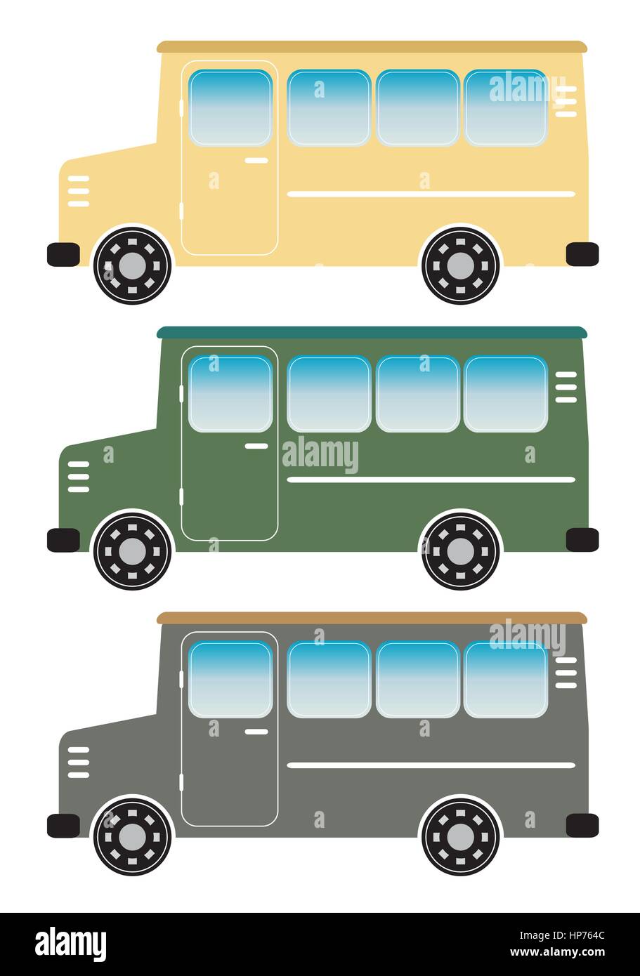 Set of Vintage old Van Vector ioslated in with background Stock Vector ...