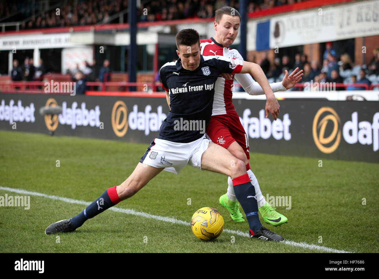 Dundee's Cammy Kerr (left) and Rangers' Barrie McKay battle for the ...