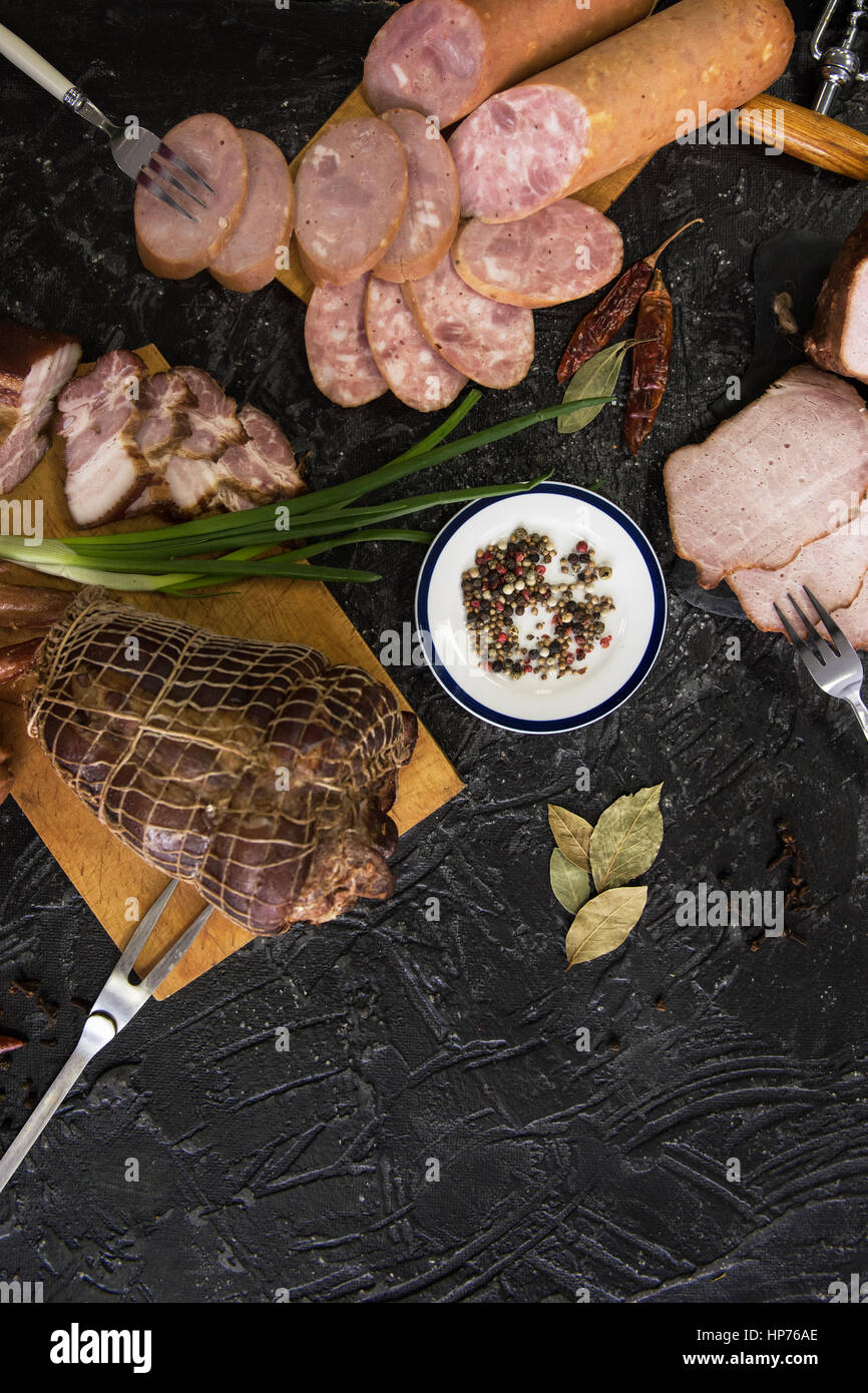 Set of different meat food Stock Photo - Alamy