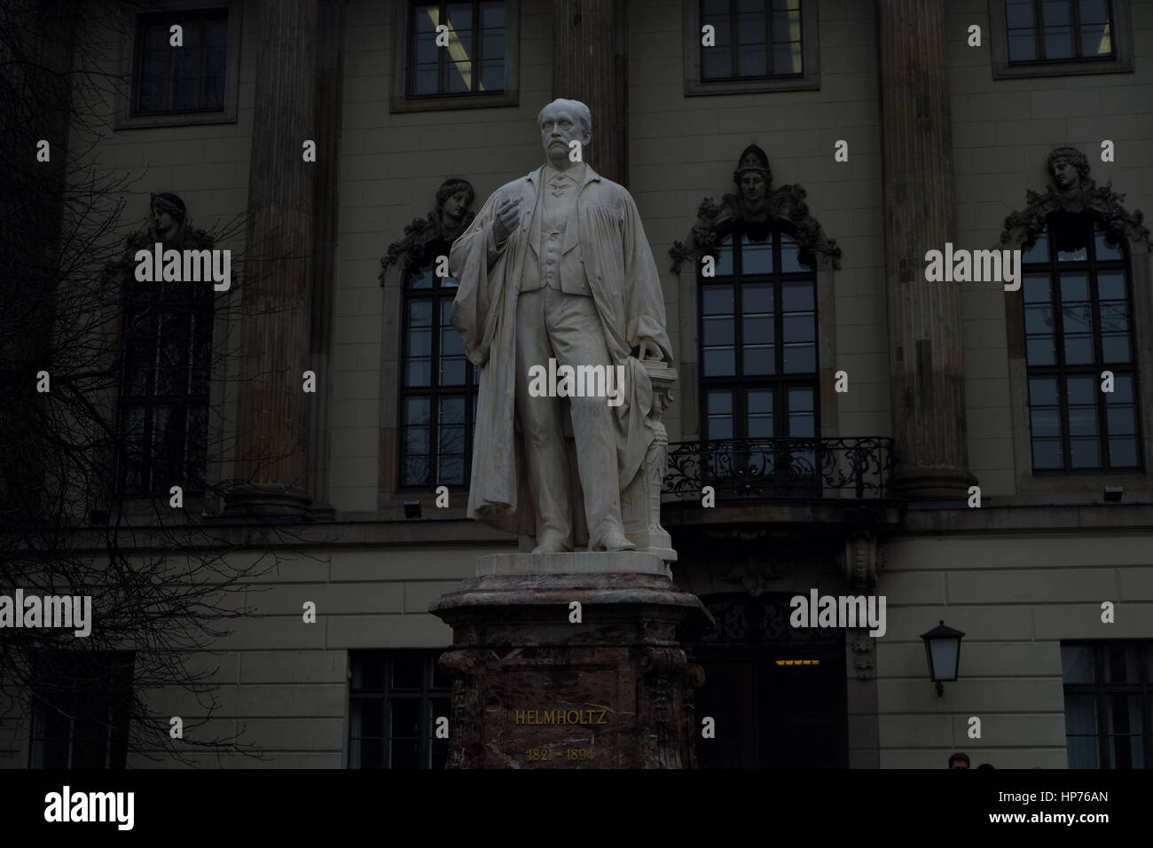 Statue of Hermann von Helmholtz in the forecourt of the main Humboldt ...