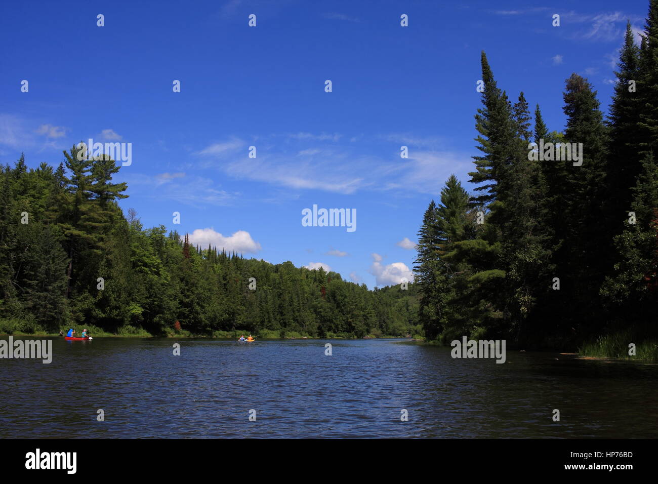 Paddling up Rivière de la Petite Nation at Parc national de Plaisance ...