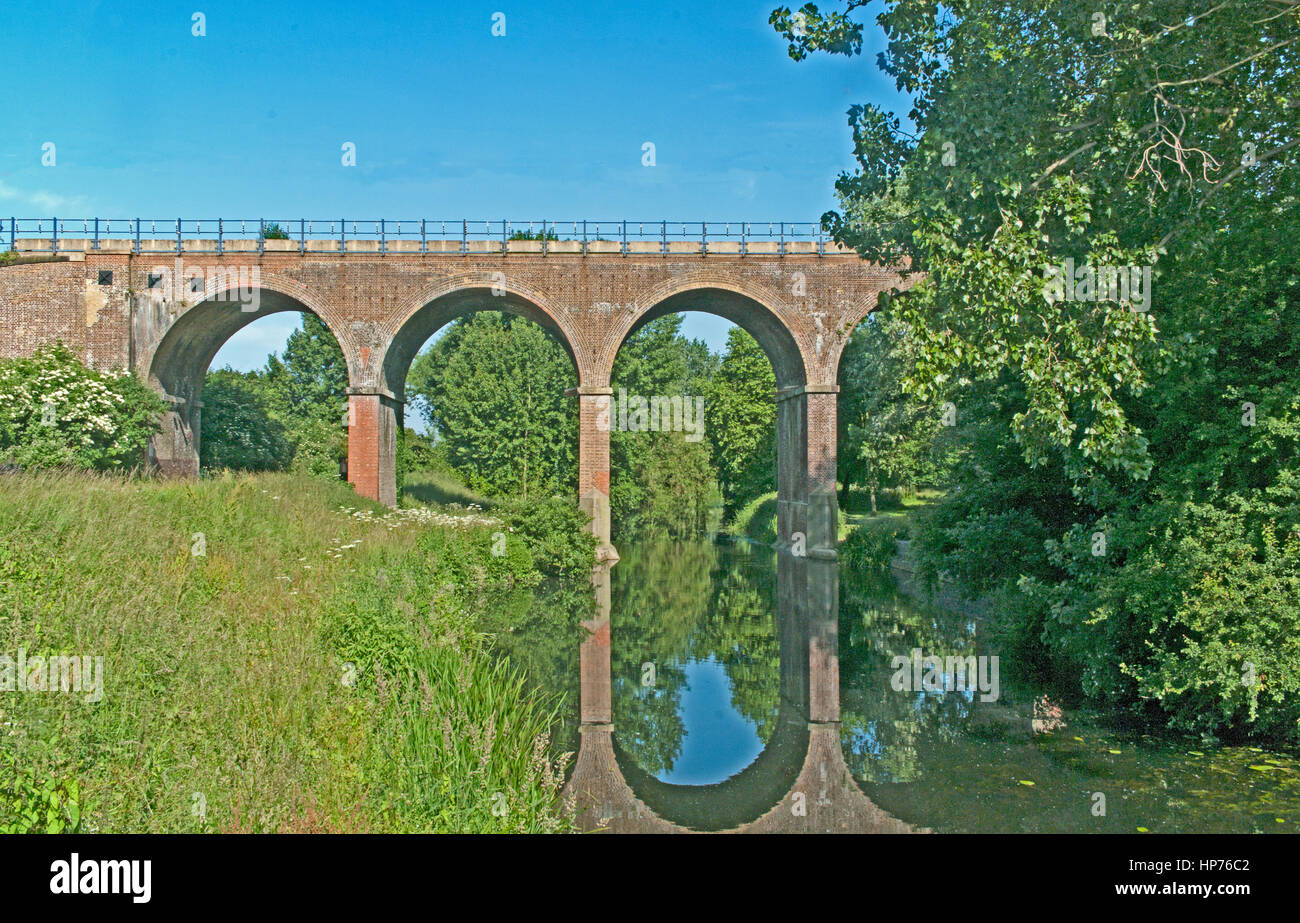 Chelmsford, Rail Viaduct Bridge River Can, Essex, England Stock Photo ...