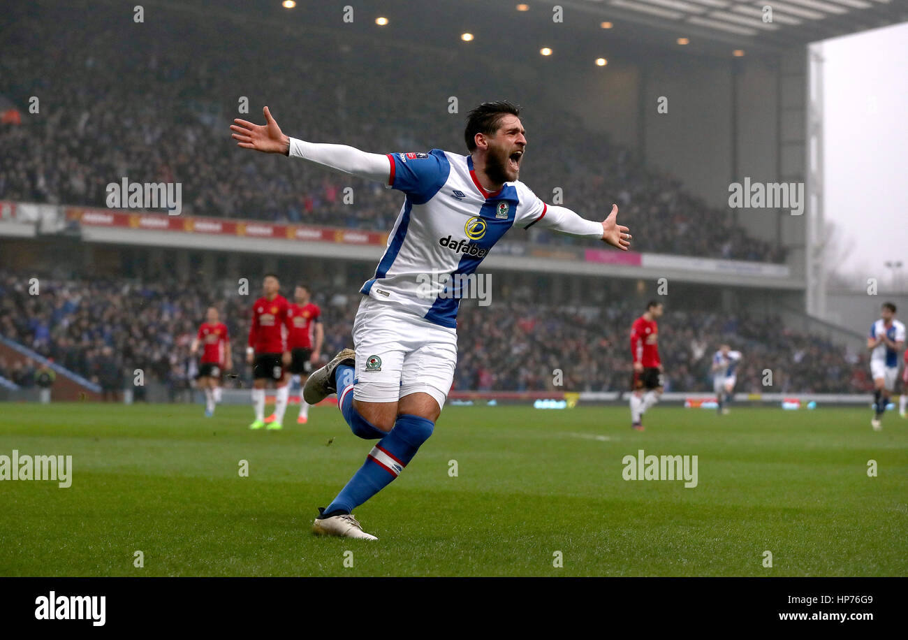 Blackburn Rovers' Danny Graham celebrates scoring his side's first goal ...