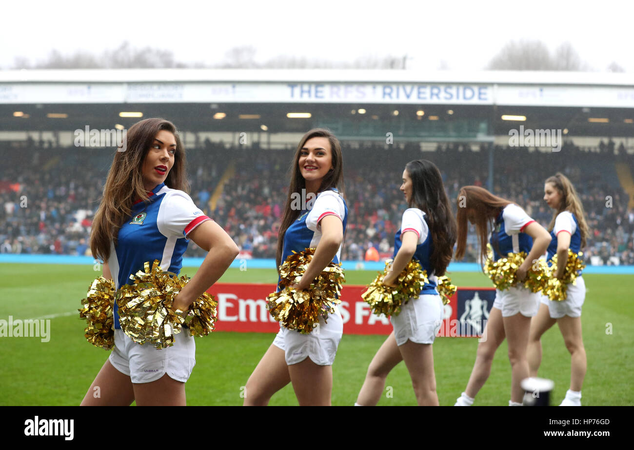 Blackburn Rovers cheerleaders before the Emirates FA Cup, Fifth Round ...
