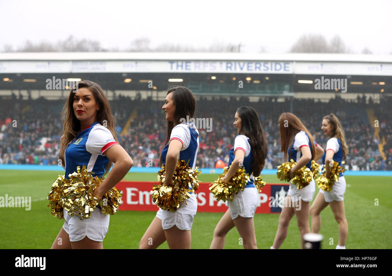 Blackburn Rovers cheerleaders before the Emirates FA Cup, Fifth Round ...