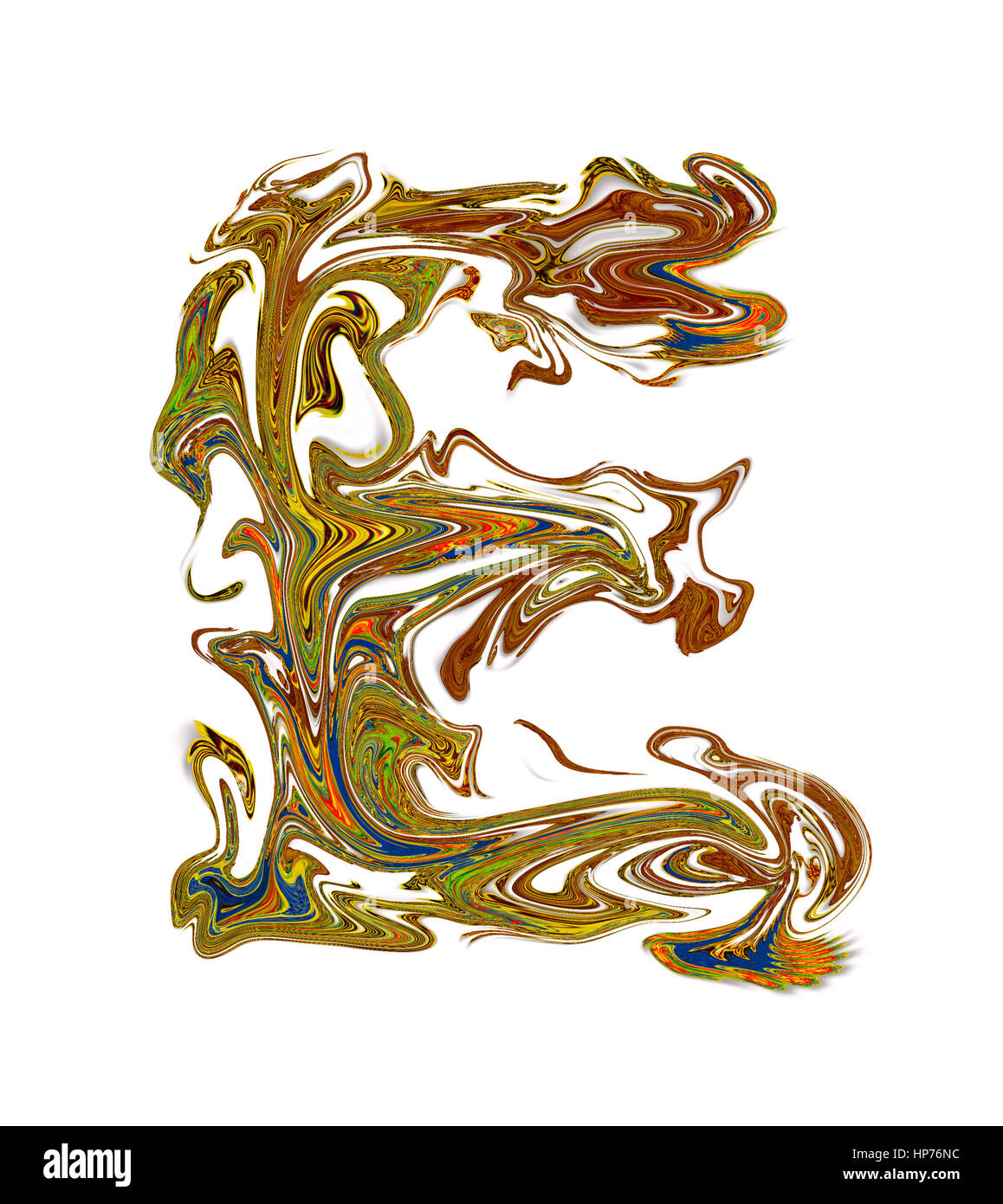 Luxuriously illustrated old capital letter E Stock Photo - Alamy