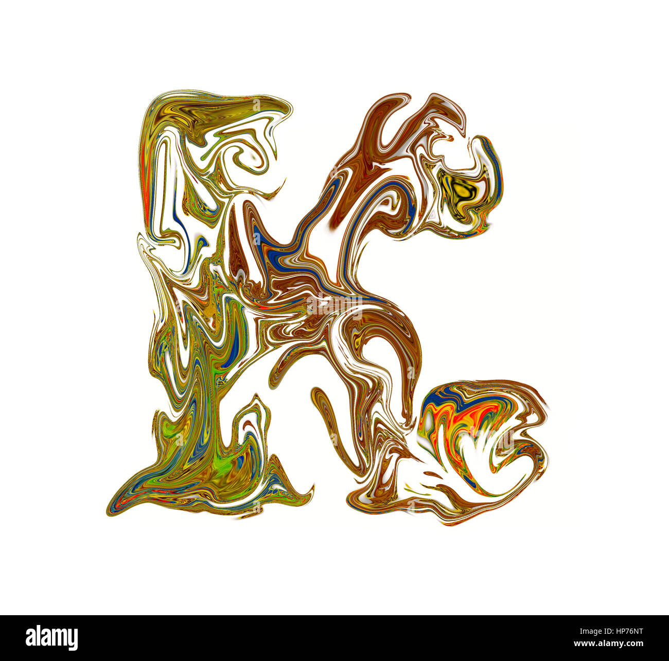 Luxuriously illustrated old capital letter K Stock Photo - Alamy