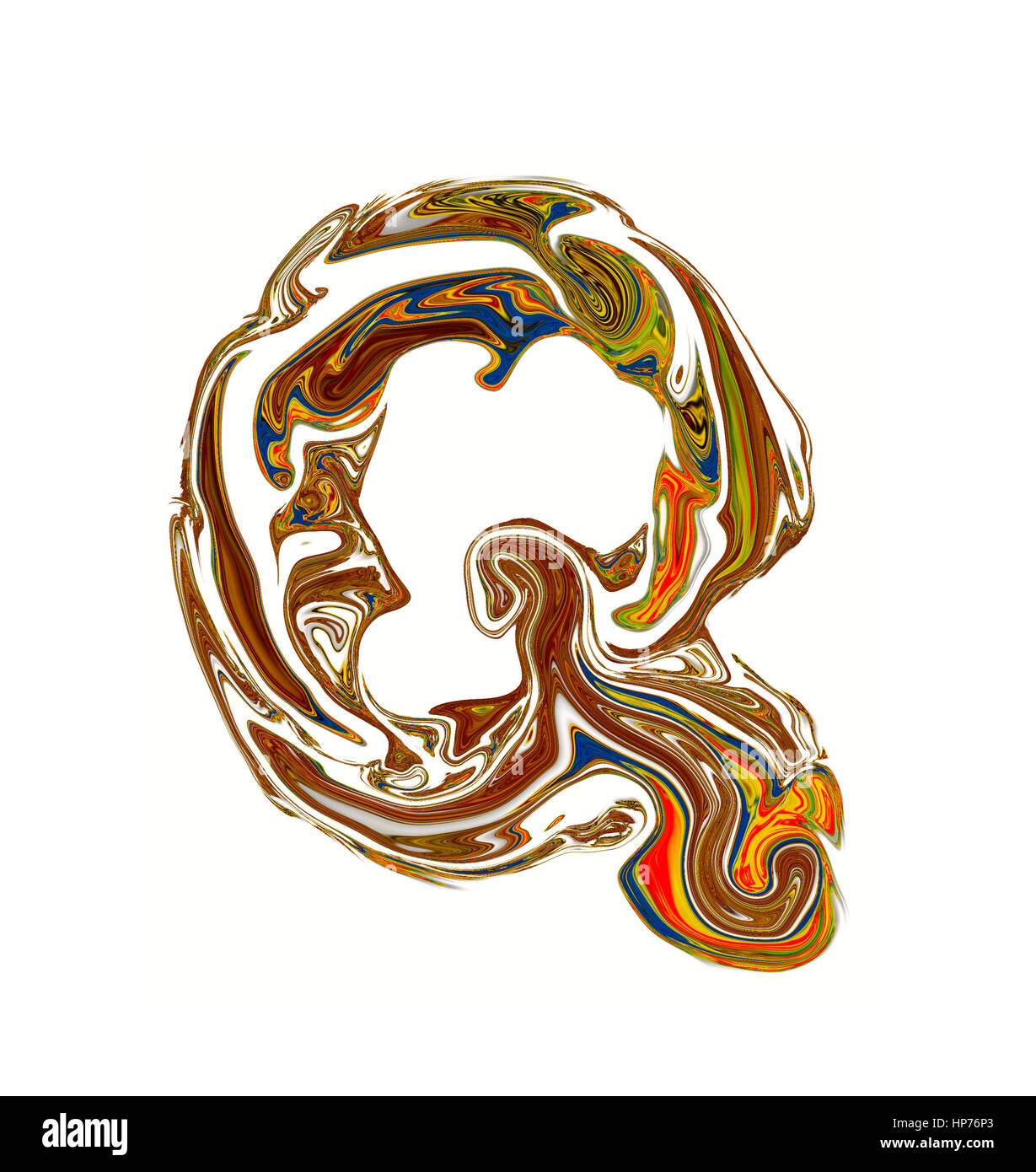 Luxuriously illustrated old capital letter Q Stock Photo - Alamy