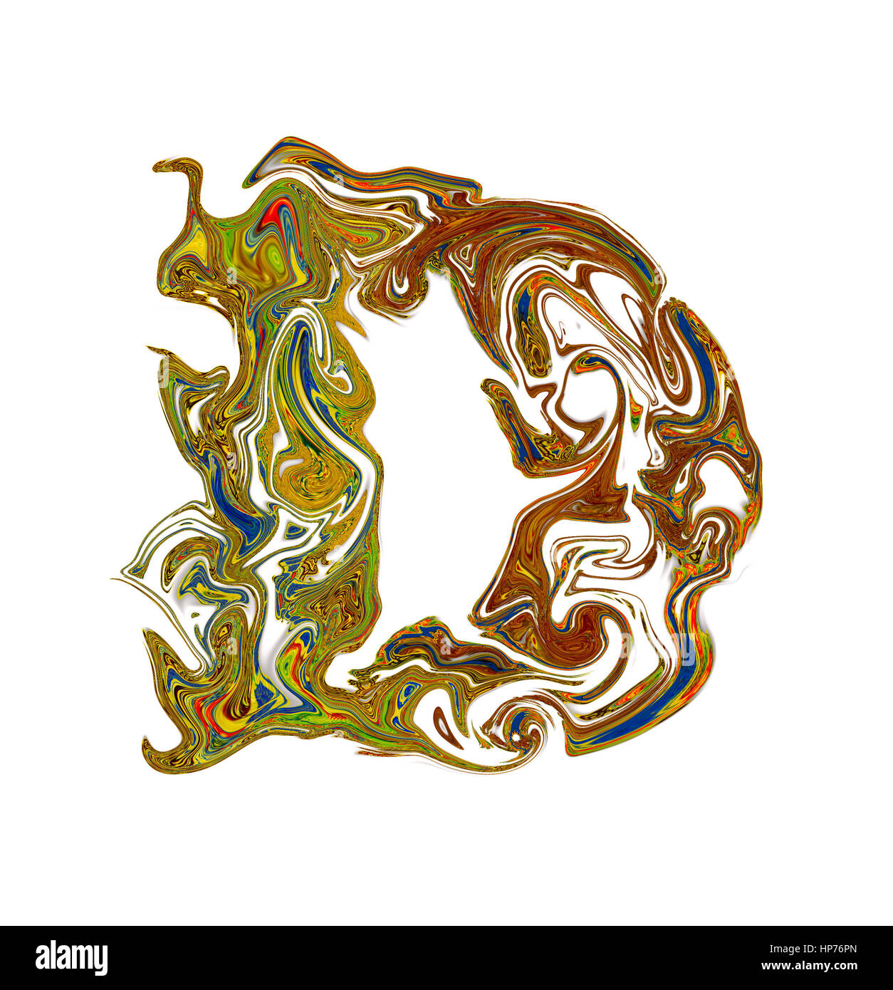 Luxuriously illustrated painted letter D Stock Photo - Alamy