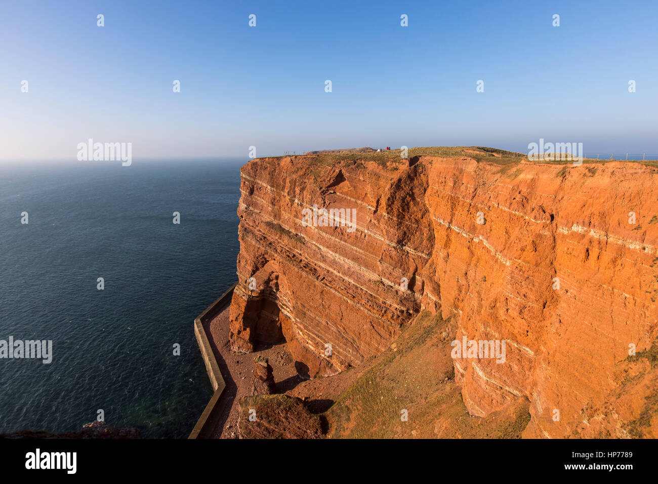 The red steep coast line of Helgoland, an German Island in the North ...