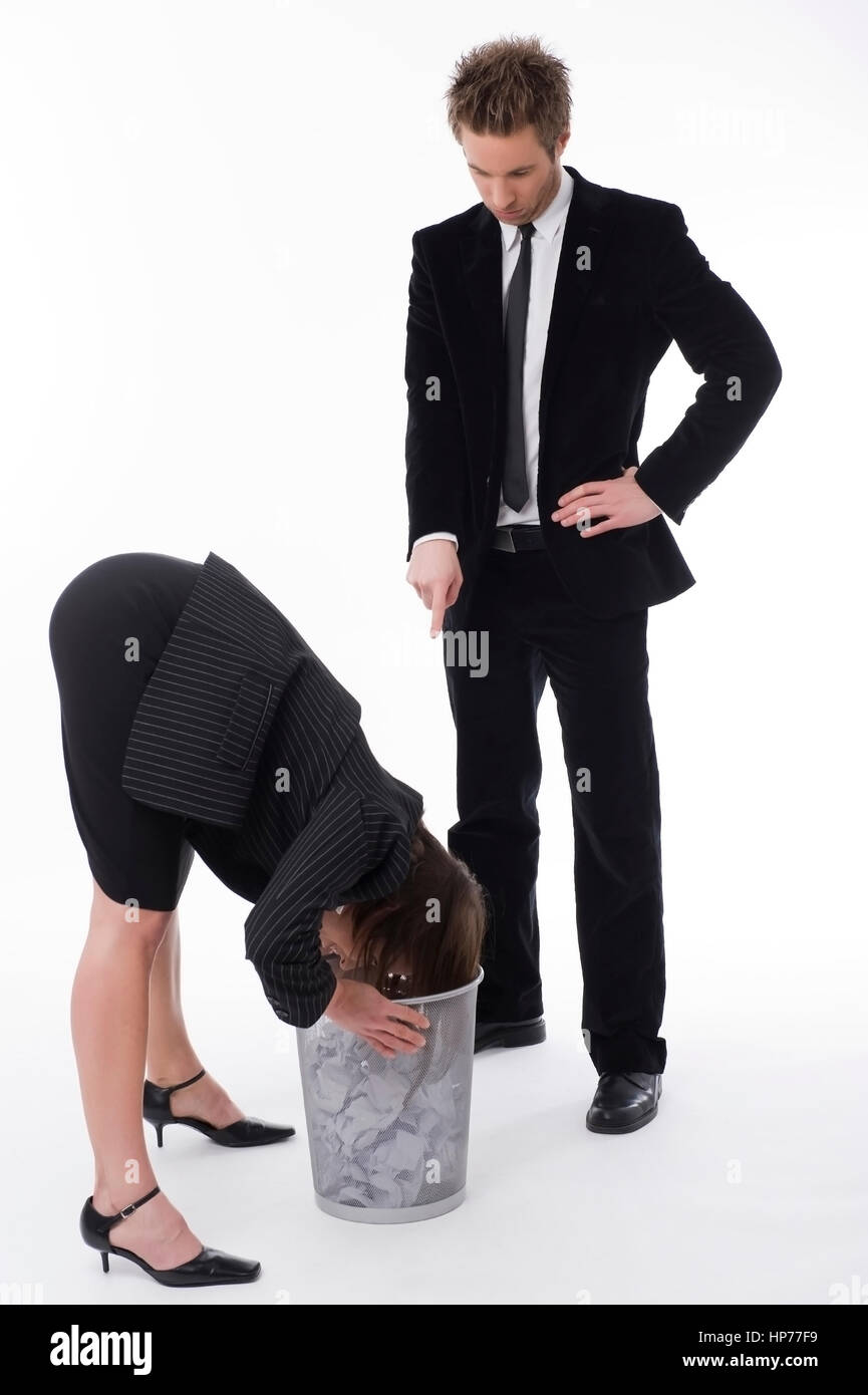 Model released, Symbolbild Mobbing am Arbeitsplatz - symbolic for ...