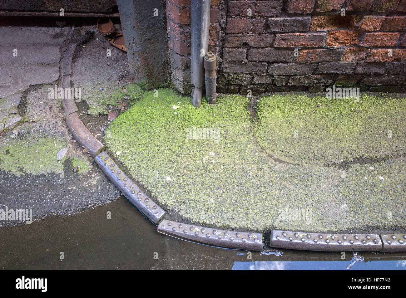 Cast iron kerb segments and paving outside former warehouse area of ...
