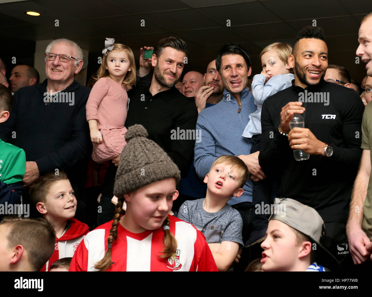 Lincoln City coaches Nicky (left) and Danny Cowley watch the Emirates ...
