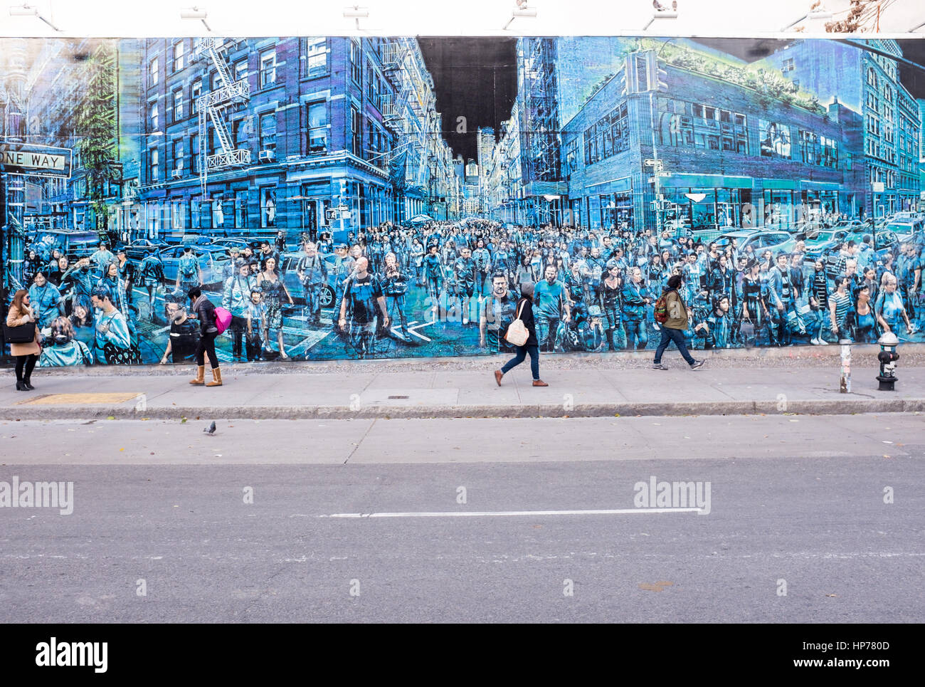 Logan Hick's "Story Of My Life" Bowery mural at corner of East Houston ...
