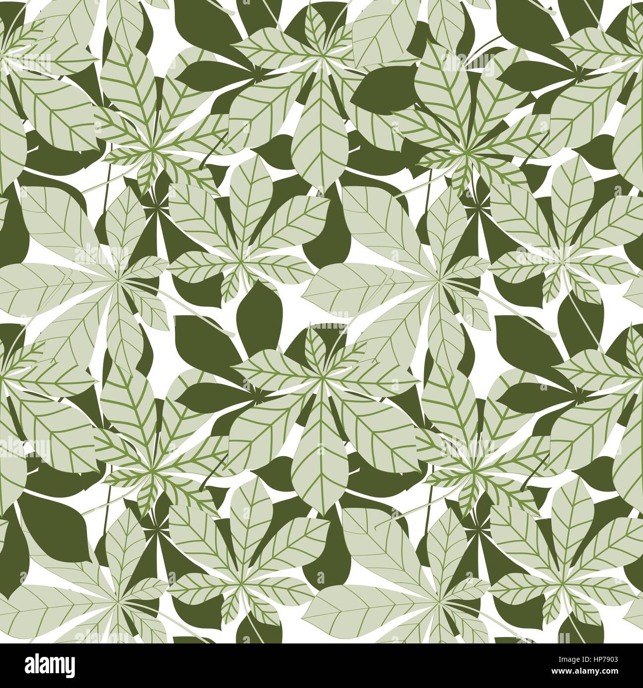Leaves seamless pattern. Floral chestnut leaf wallpaper in retro ...