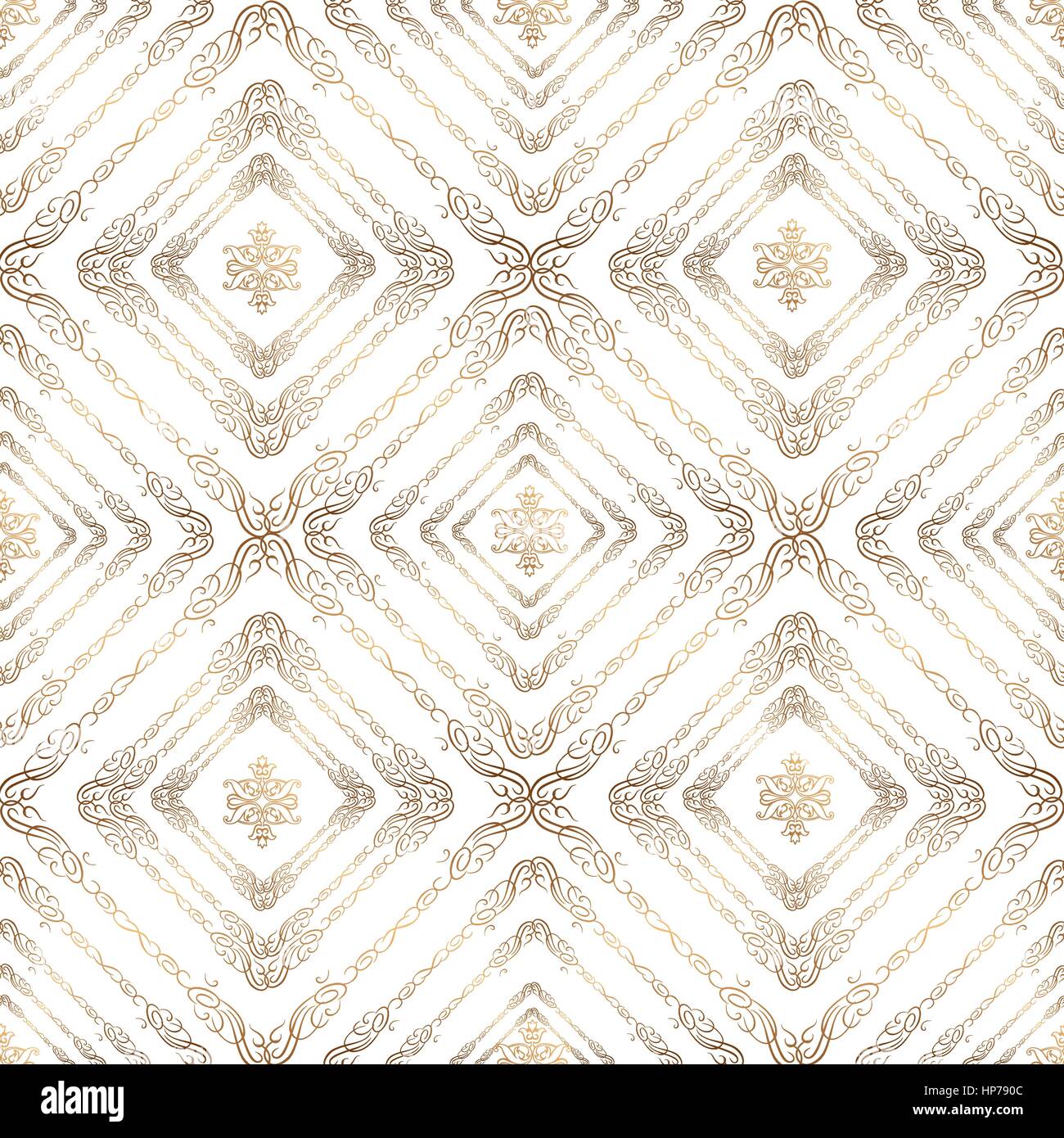 Abstract oriental square ornament. Arabic geometric swirl line seamless ...