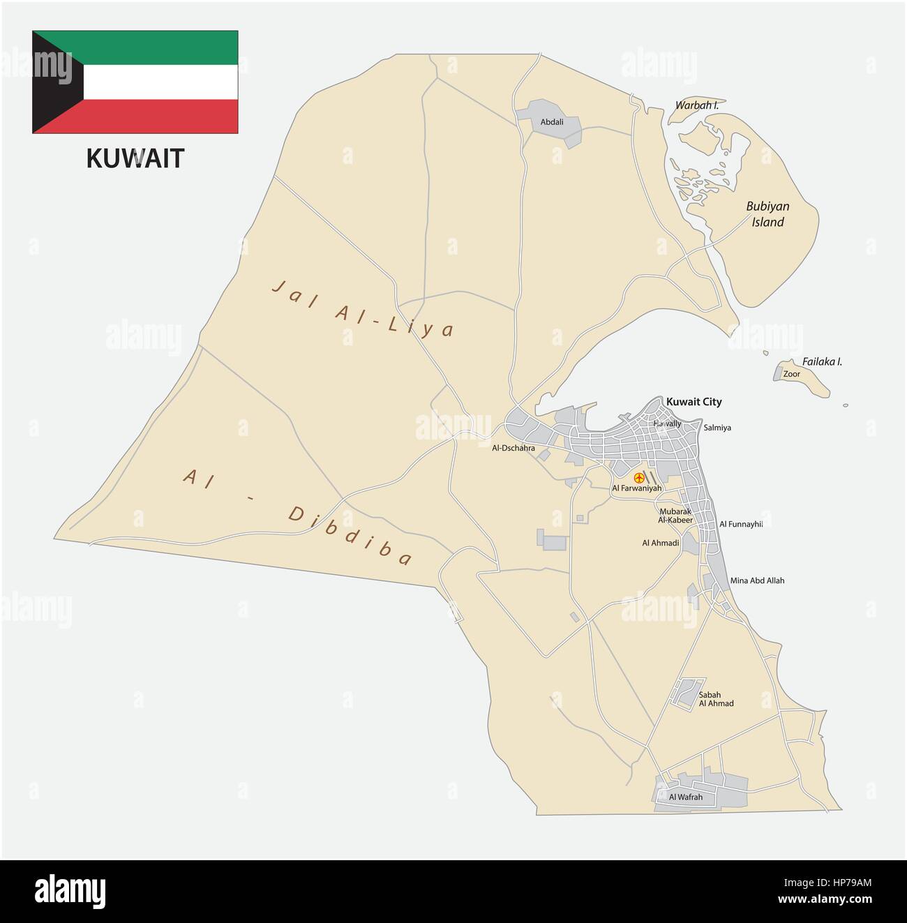 Map of kuwait city hi-res stock photography and images - Alamy
