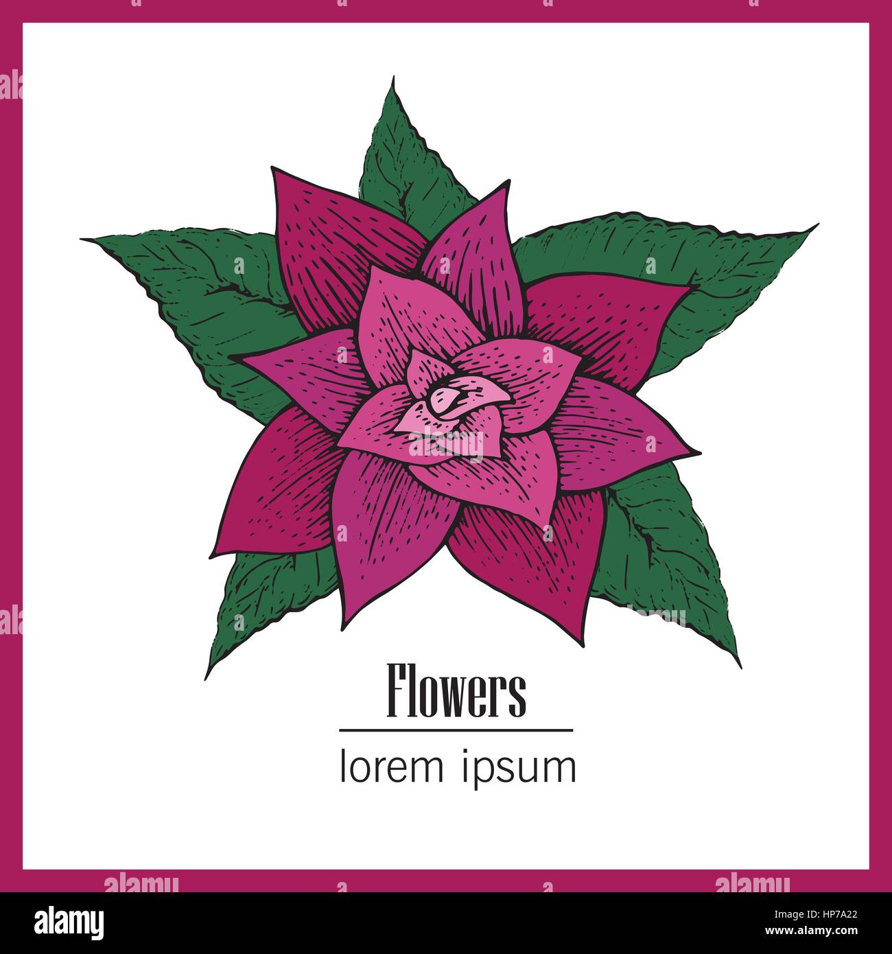 Hand drawn vector flower illustration. Vintage botany logo Stock Vector ...