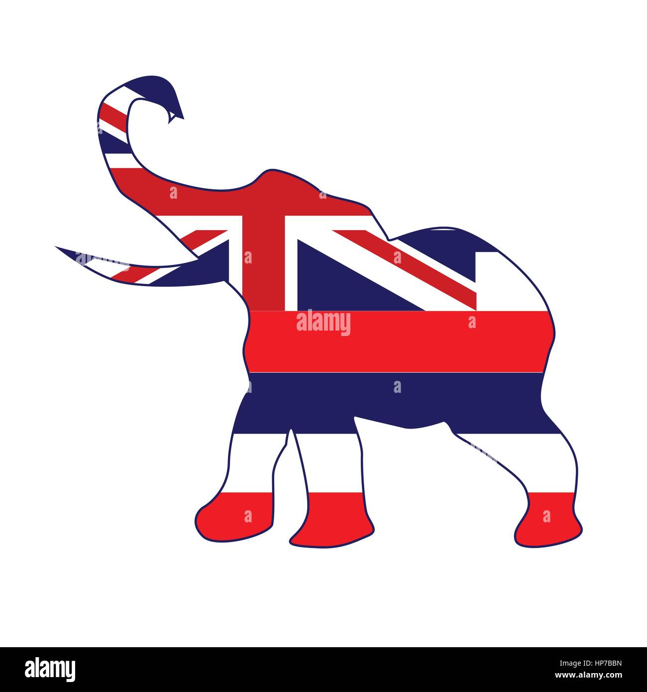 The Hawaii Republican elephant flag over a white background Stock ...