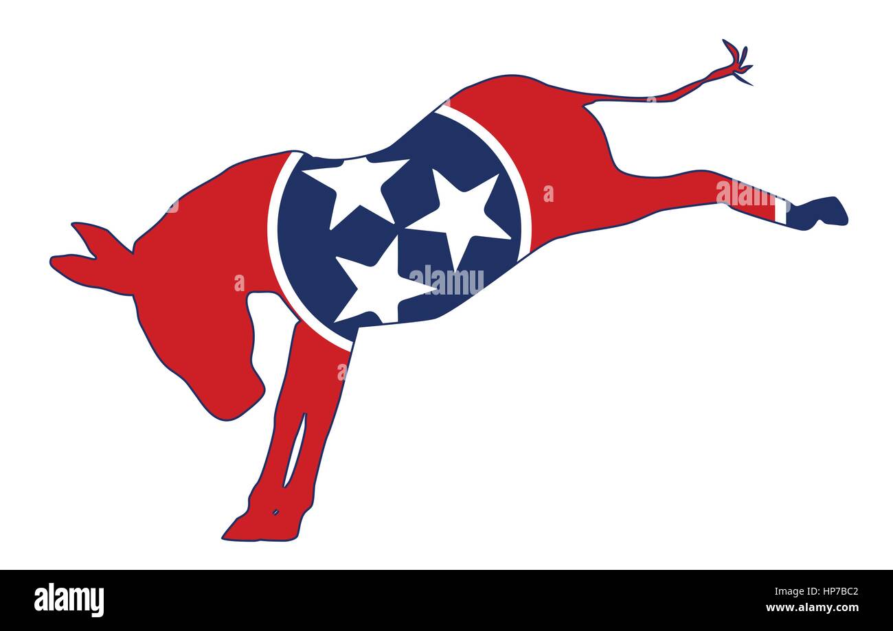 The Tennessee Democrat party donkey flag over a white background Stock ...