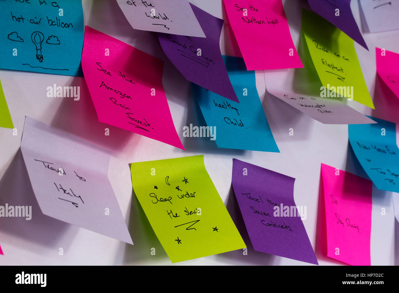 Colourful sticky notes with things to do Stock Photo - Alamy